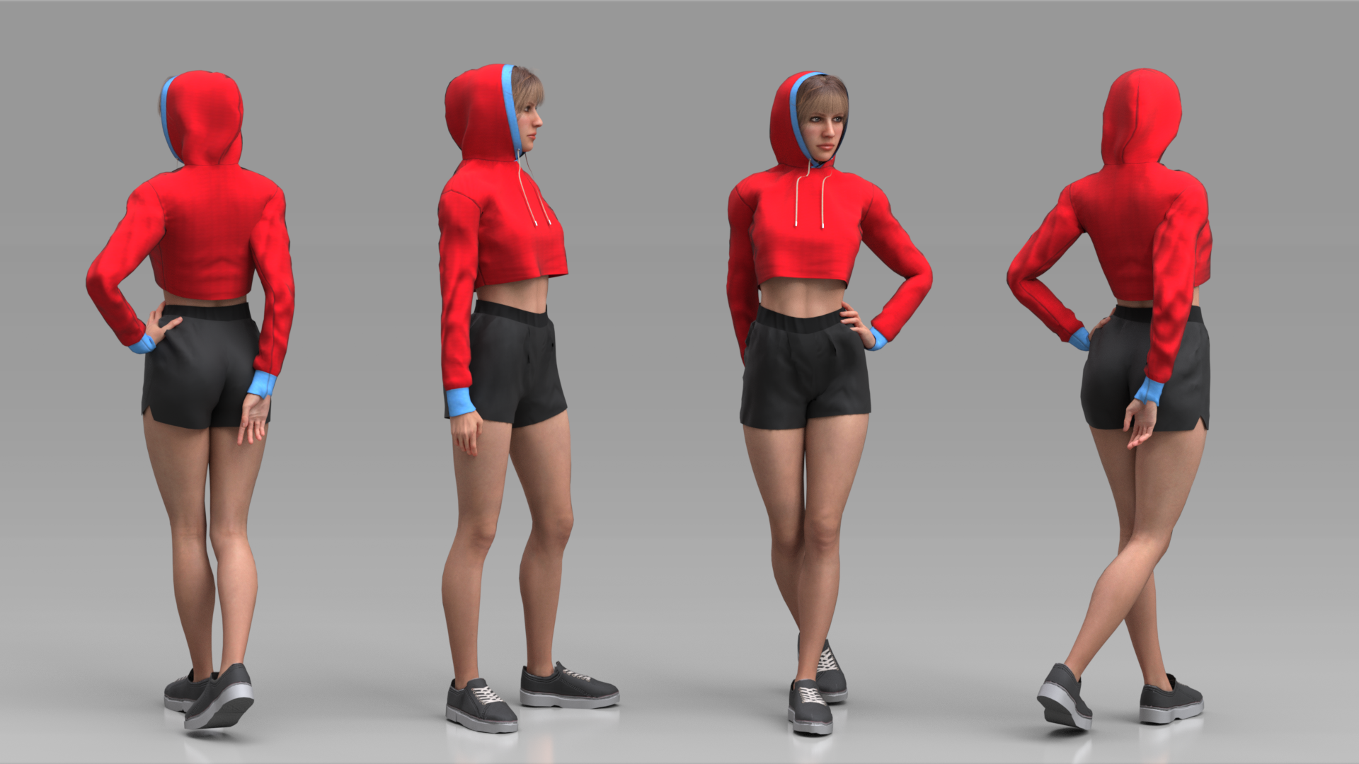 Cropped Hoodies - Character Creator/Outfit - Reallusion Content Store