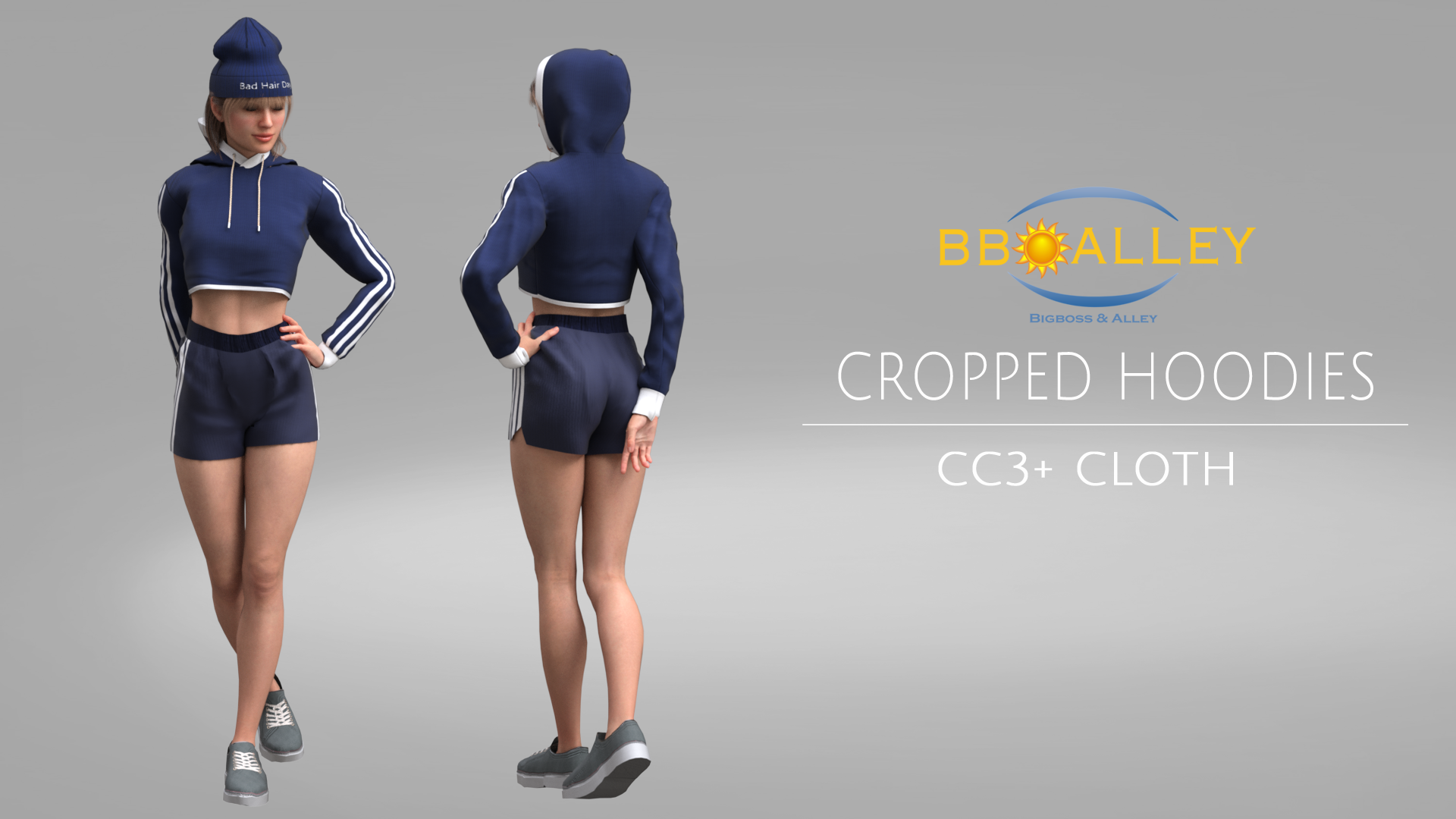 Cropped Hoodies - Character Creator/Outfit - Reallusion Content Store