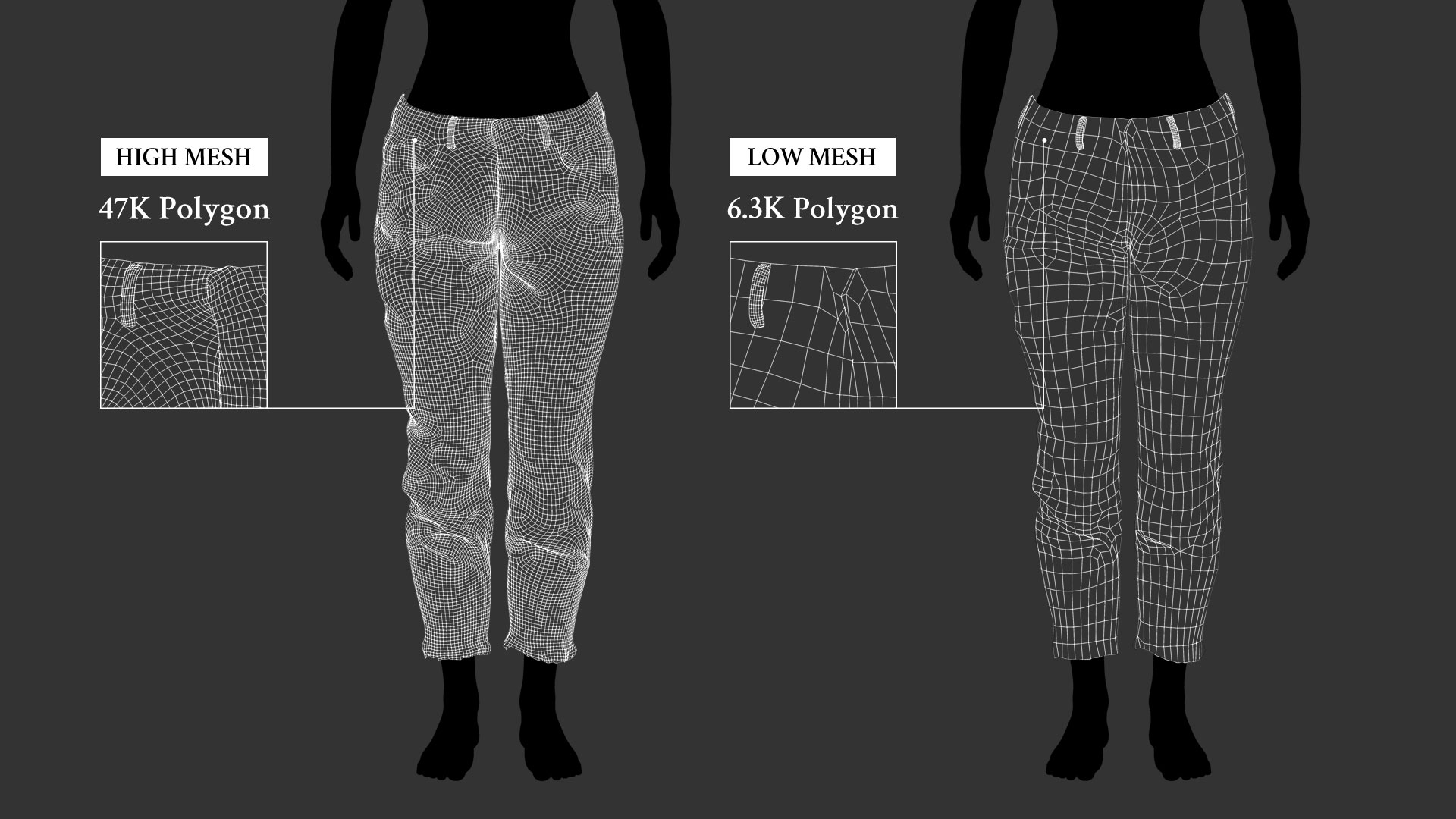 Jeans Trousers Medium Length Pants - Character Creator/Outfit ...