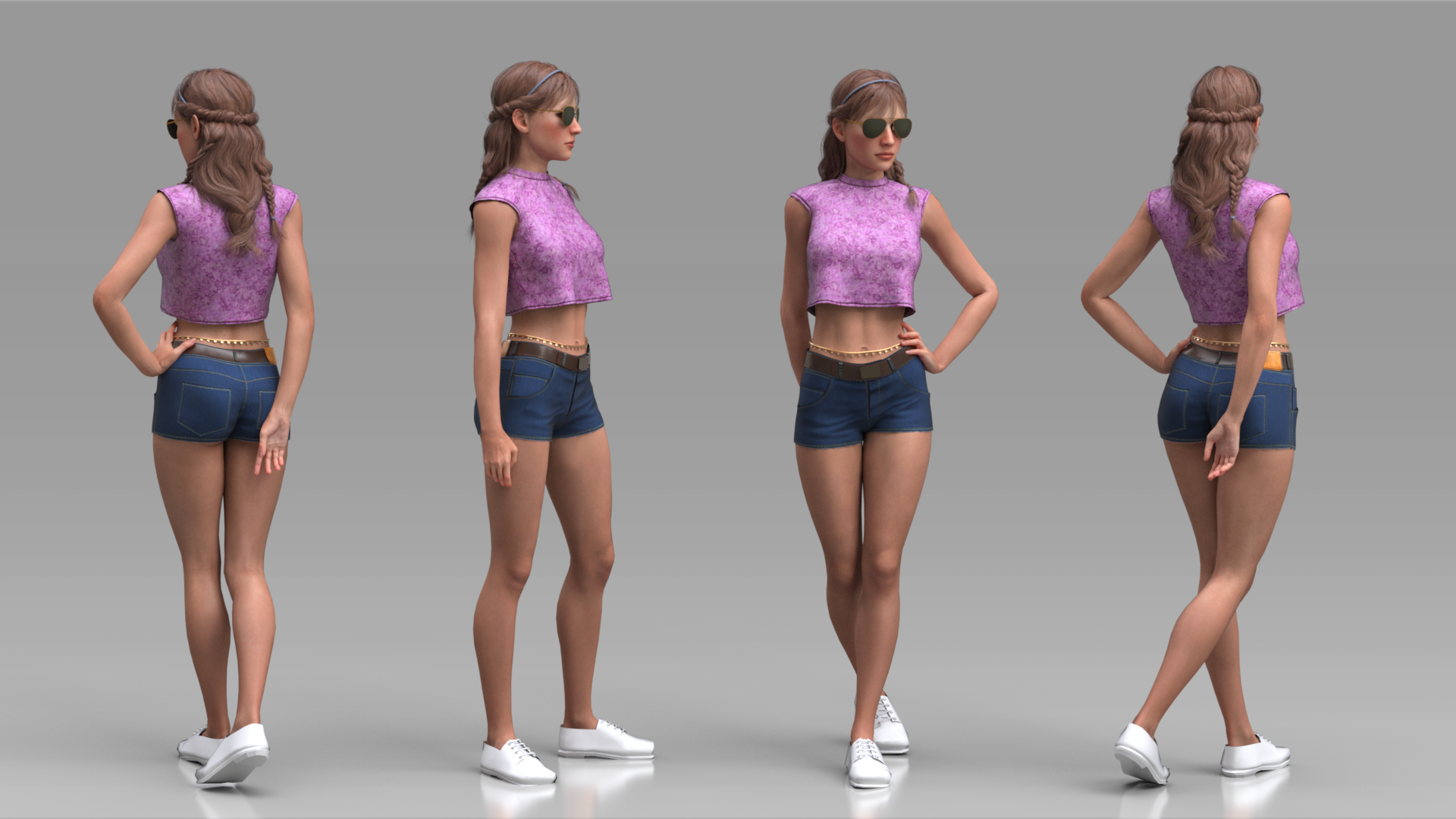 Jeans & Cropped T-shirts - Character Creator/Outfit - Reallusion ...