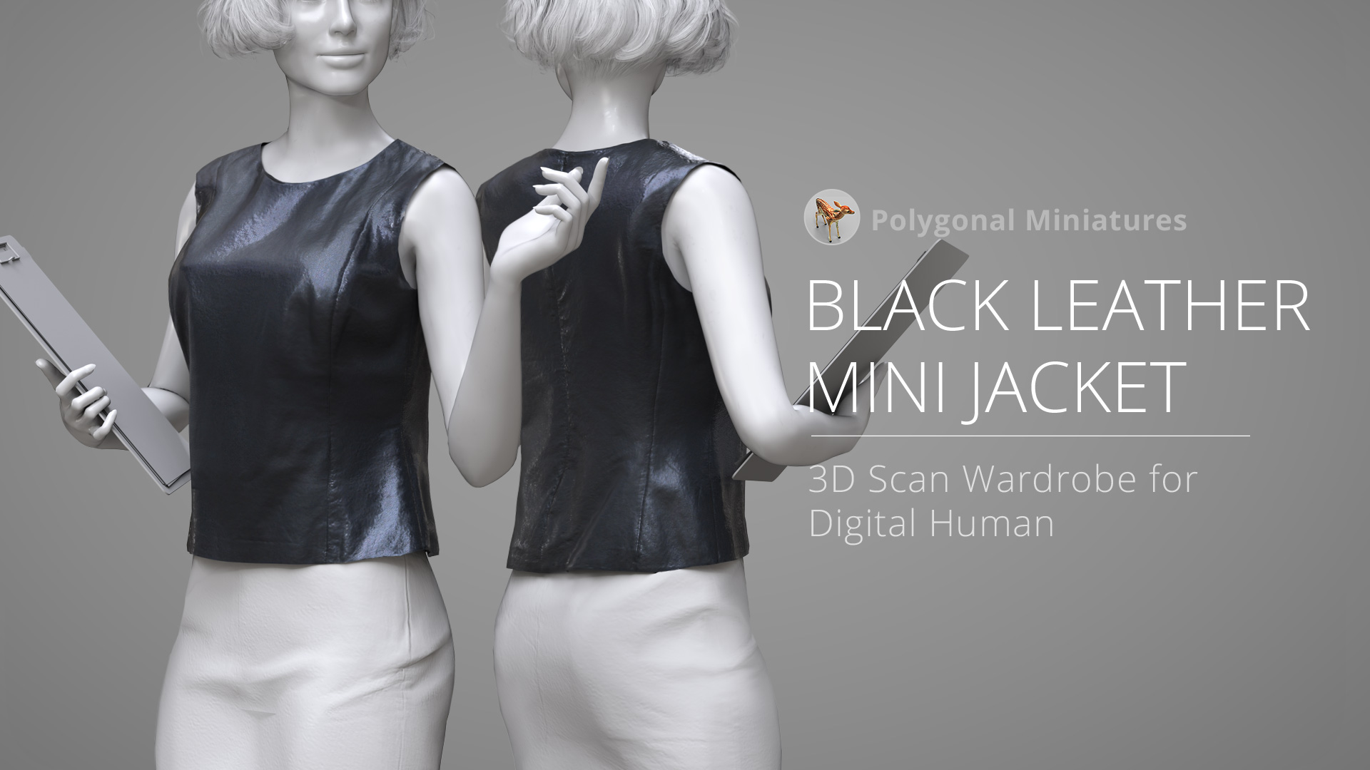 Black Leather Mini Jacket - Character Creator/Outfit - Reallusion ...
