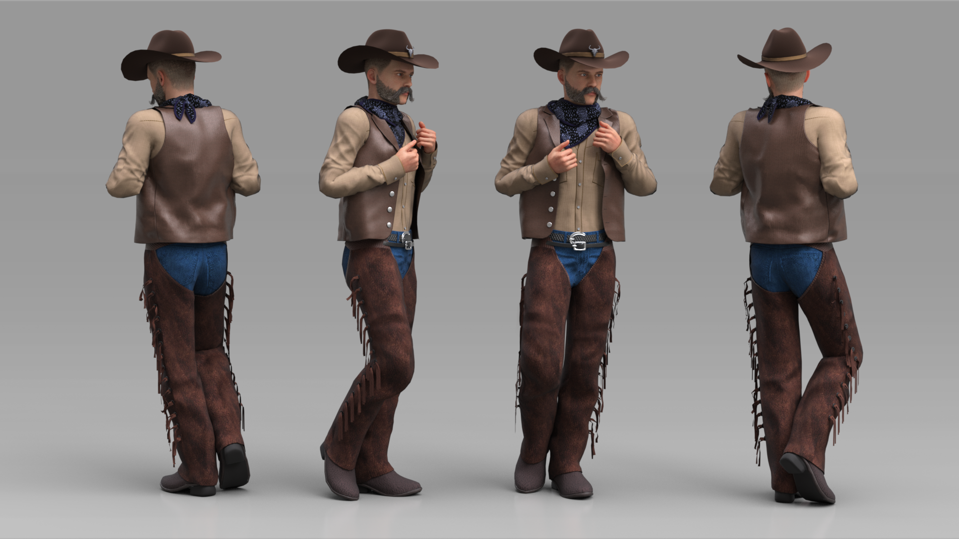 Cowboy Western Chaps - Character Creator/Outfit - Reallusion Content Store