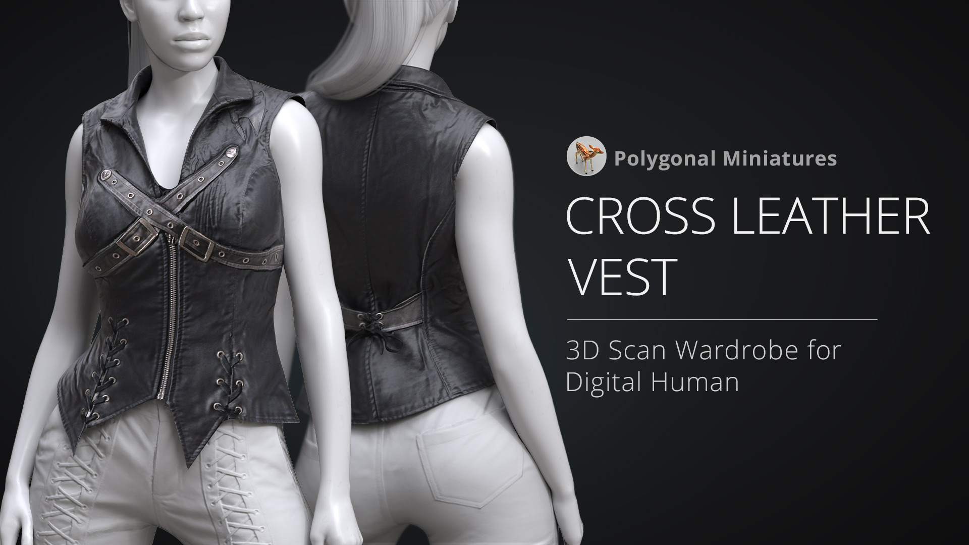 Cross Leather Vest - Character Creator/Outfit - Reallusion Content Store