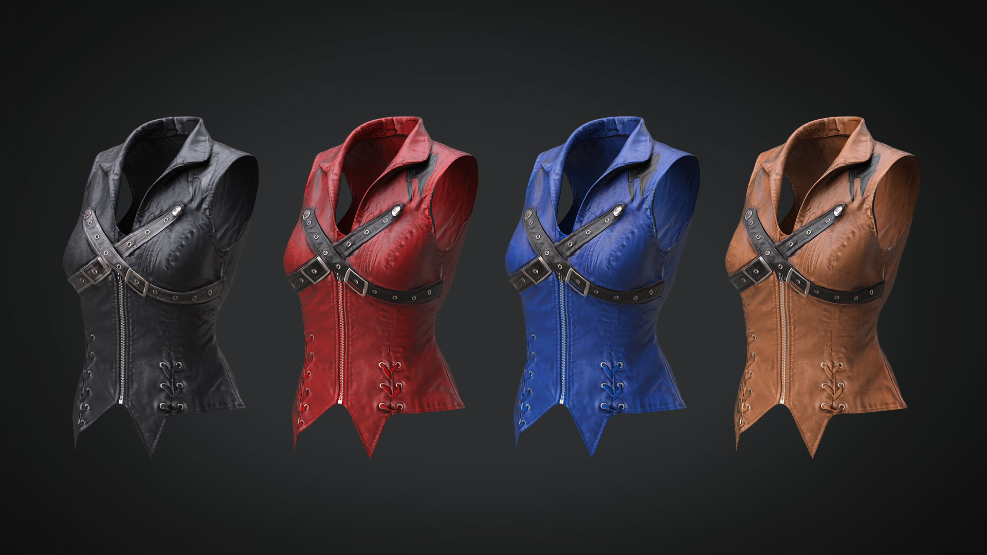Cross Leather Vest - Character Creator/Outfit - Reallusion Content Store