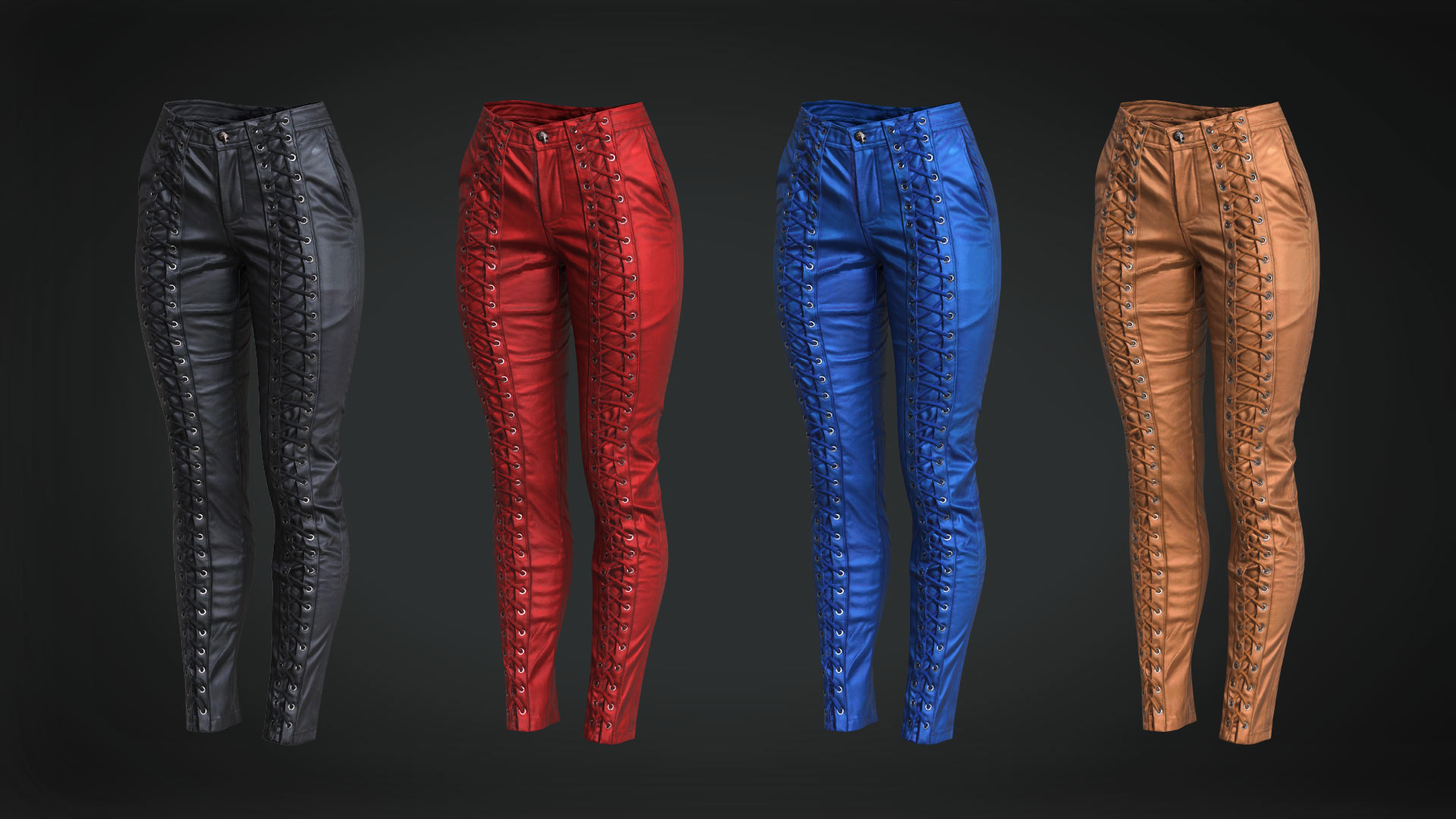 Full Front Laced Leather Pants - Character Creator/Outfit - Reallusion ...