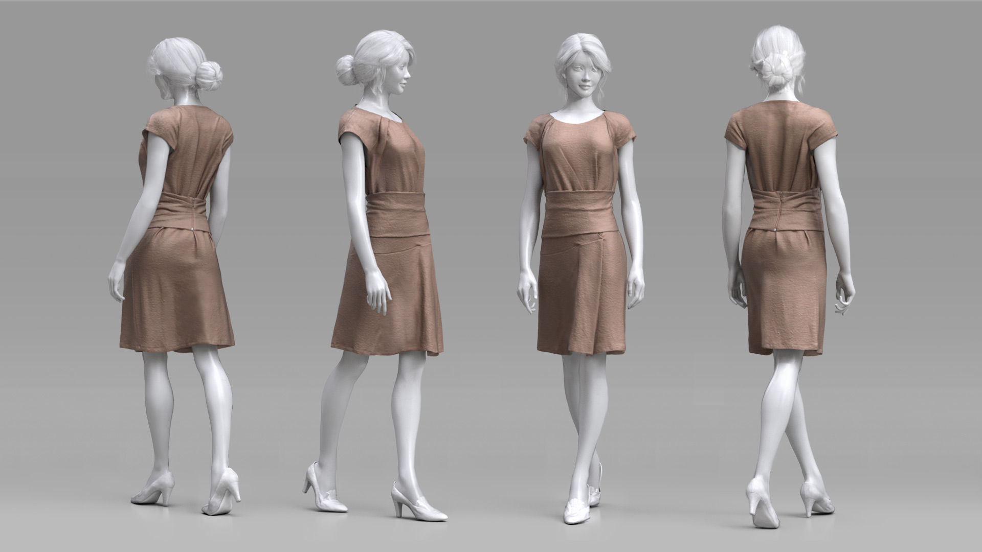Brown Tunic Dress - Character Creator/Outfit - Reallusion Content Store
