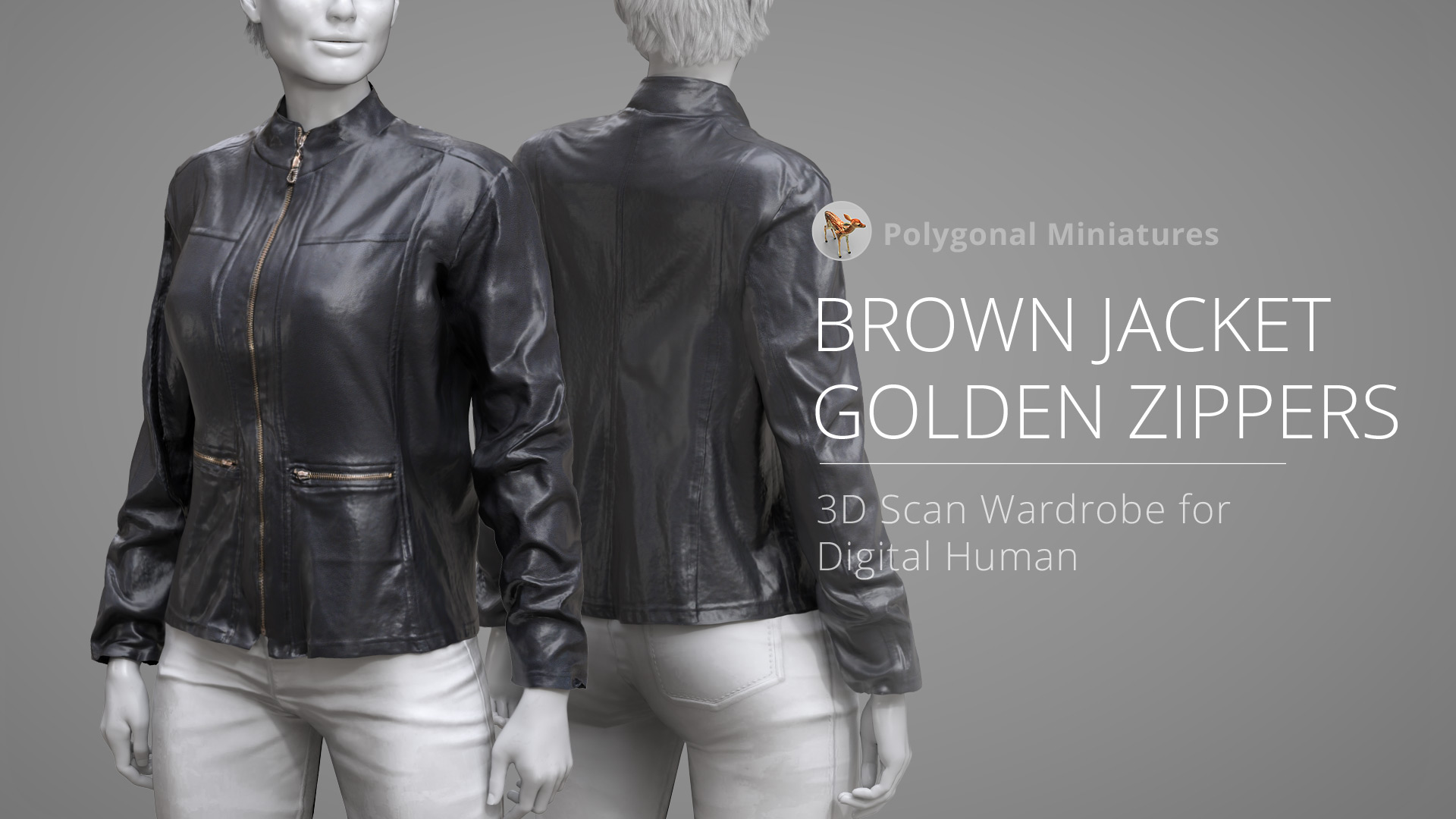 Brown Jacket Golden Zippers - Character Creator/Outfit - Reallusion ...