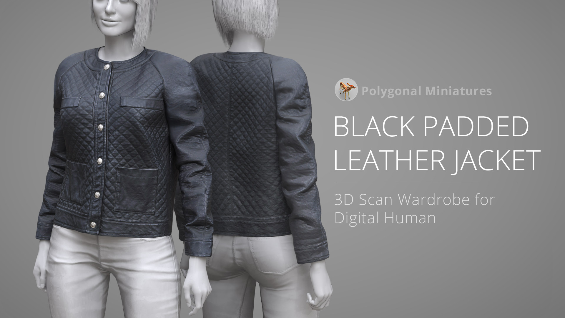 Black Padded Leather Jacket - Character Creator/Outfit - Reallusion ...