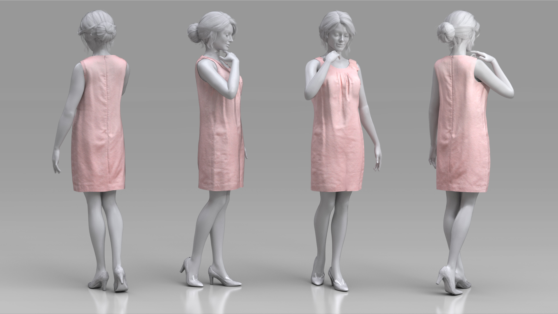 Beige Sleeveless Dress - Character Creator/Outfit - Reallusion Content ...