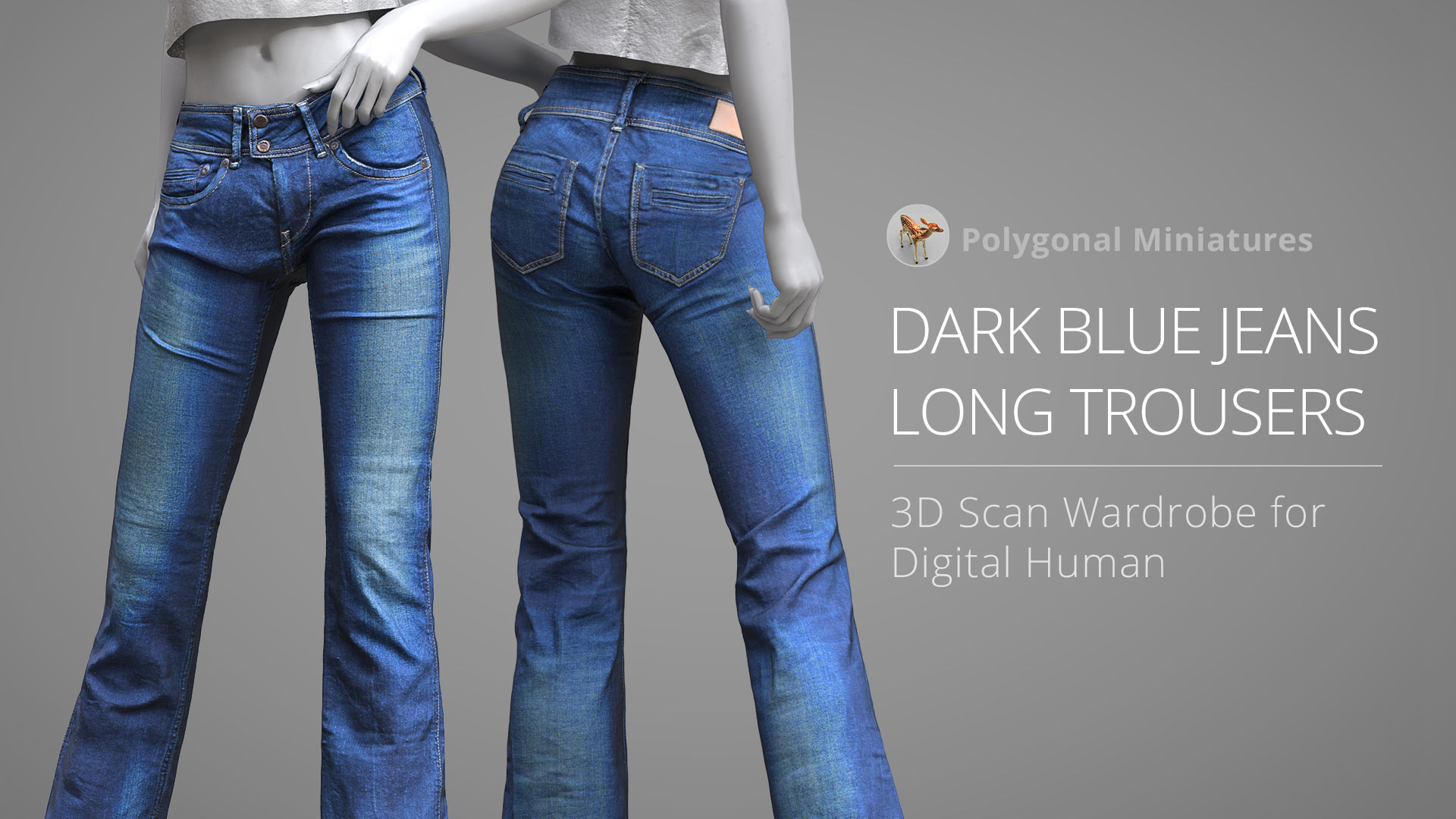 Dark Blue Jeans Long Trousers - Character Creator/Outfit - Reallusion ...