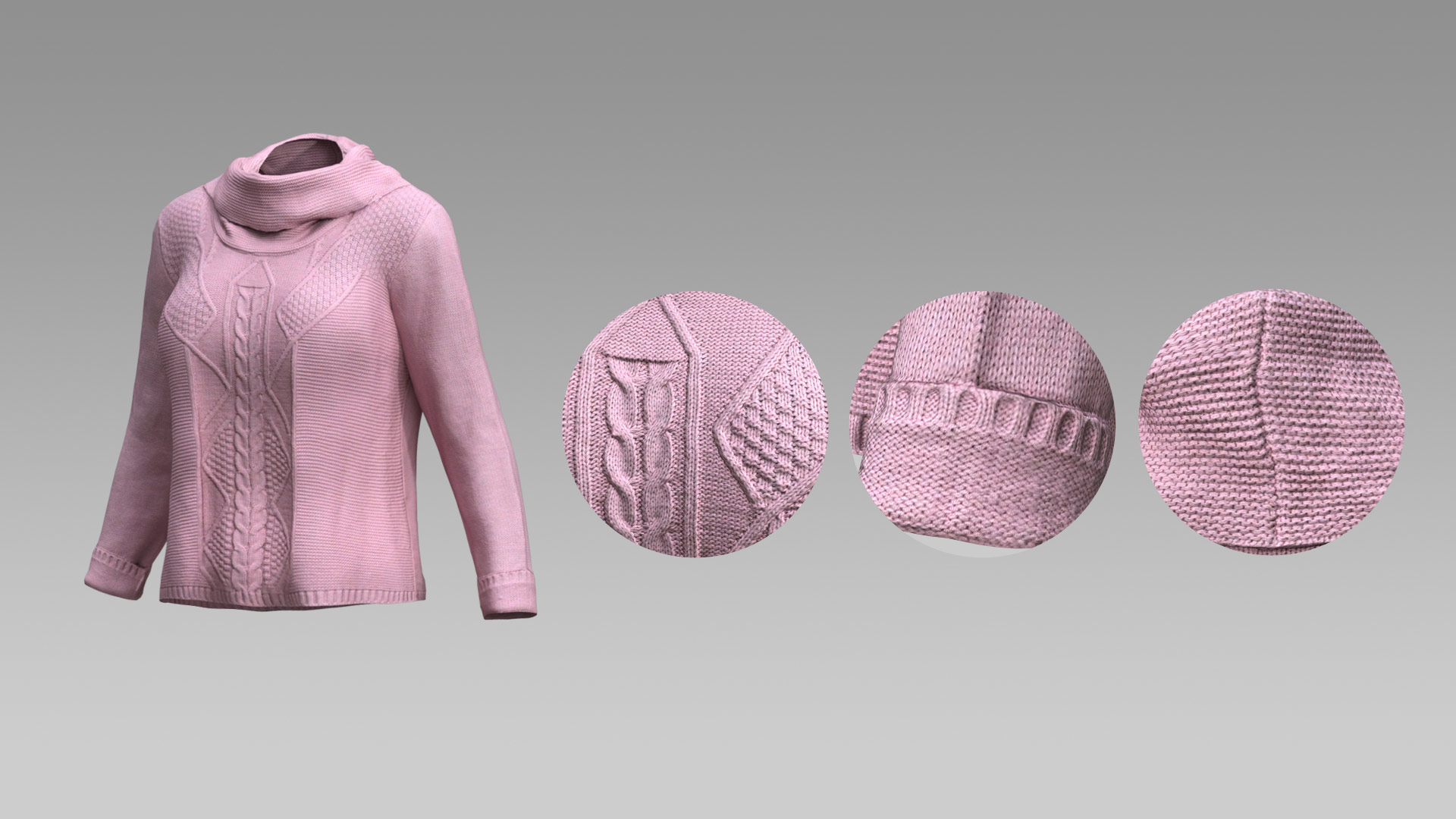 Pink Knit Wool Pull - Character Creator/Outfit - Reallusion Content Store