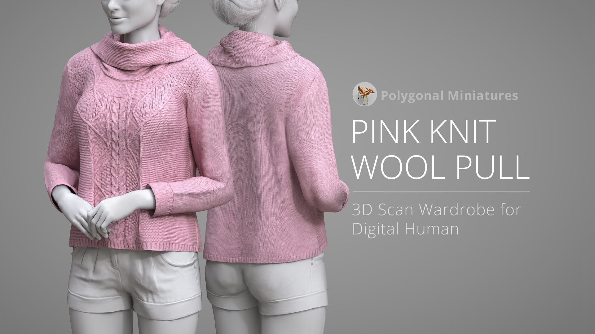 Pink Knit Wool Pull - Character Creator/Outfit - Reallusion Content Store