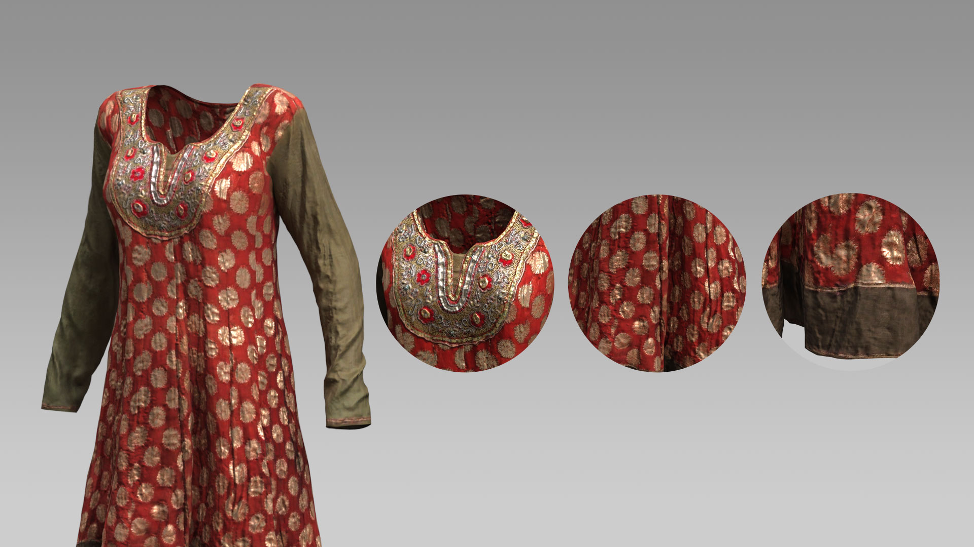 Red Gold Green Classical Dress - Character Creator/Outfit - Reallusion ...