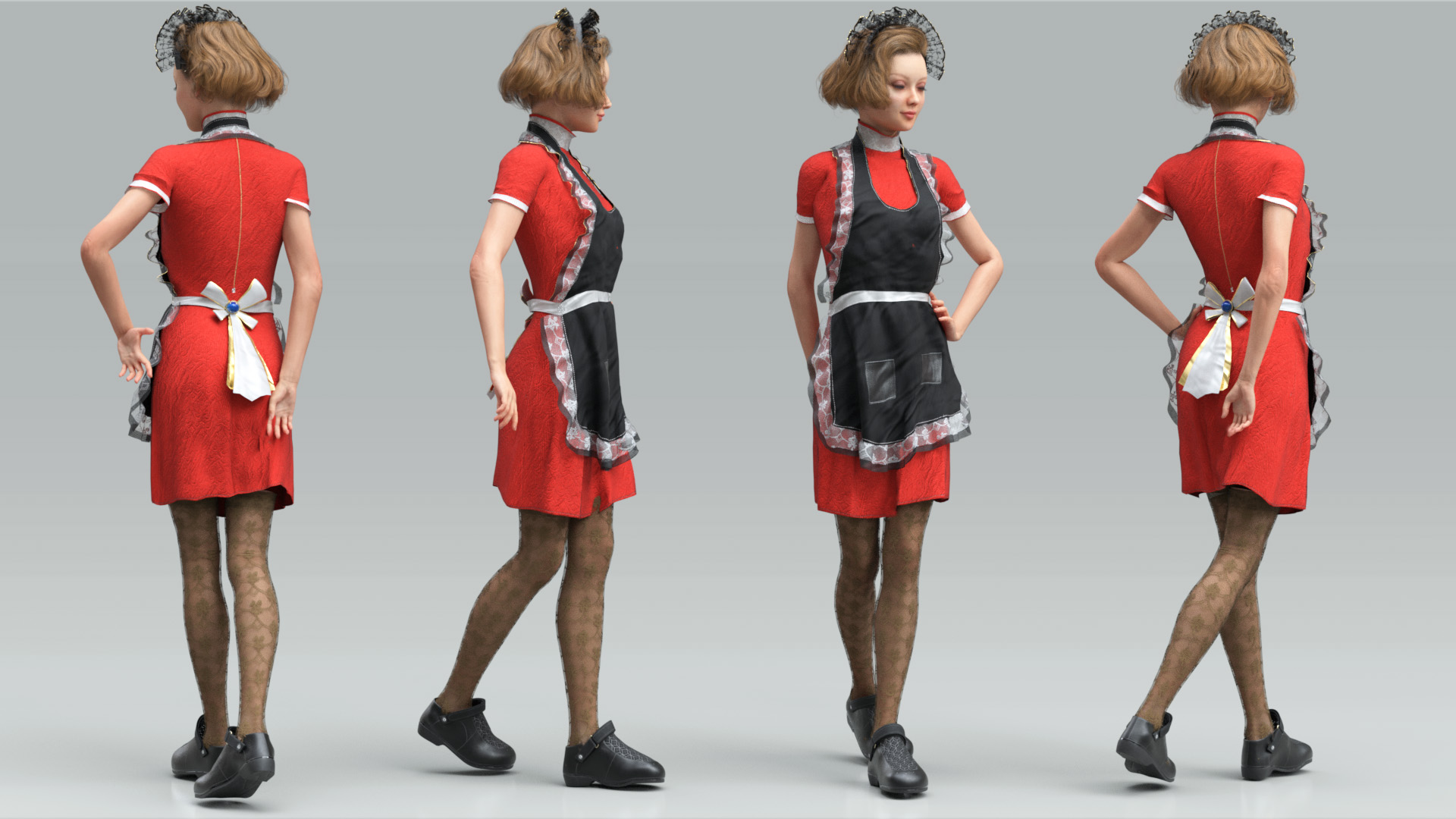 Hospitality Workwear - Waitress Costumes 6 Set - Character Creator ...