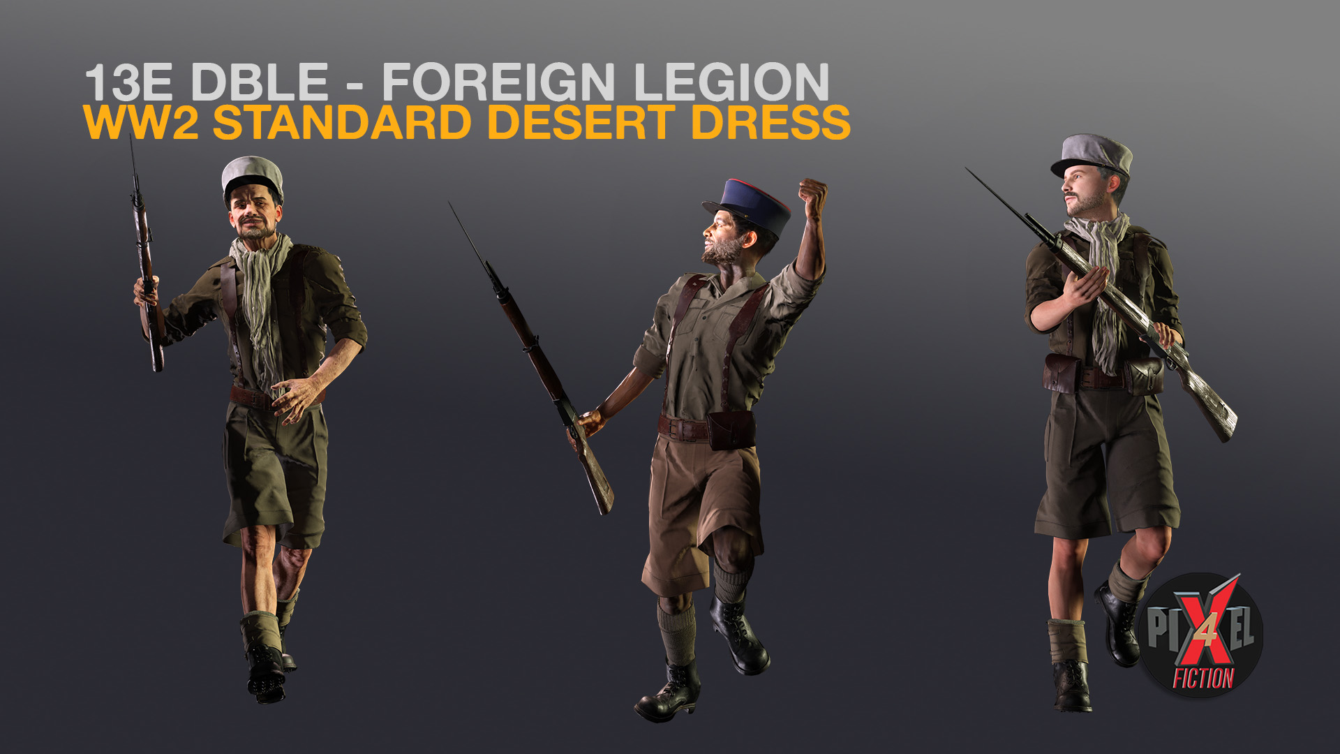 13e DBLE - Foreign Legion Desert Bundle - Character Creator/Outfit - Reallusion Content Store