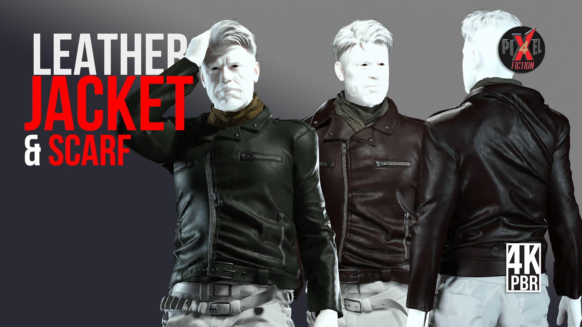Scarf-Leather-Jacket - Character Creator/Outfit - Reallusion Content Store
