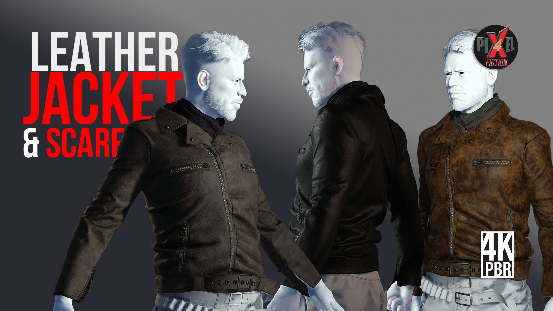Scarf-Leather-Jacket - Character Creator/Outfit - Reallusion Content Store