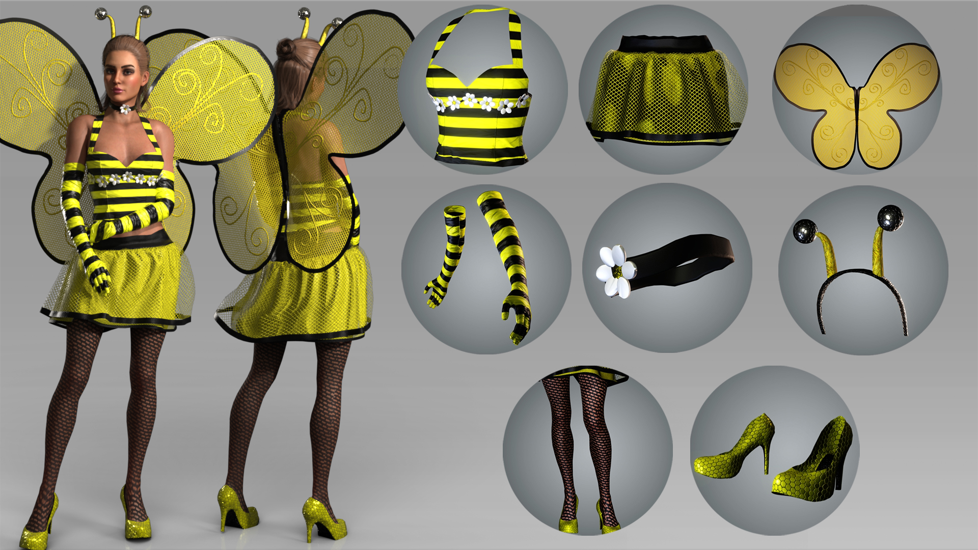 Queen Bee_Costume - Character Creator/Outfit - Reallusion Content Store
