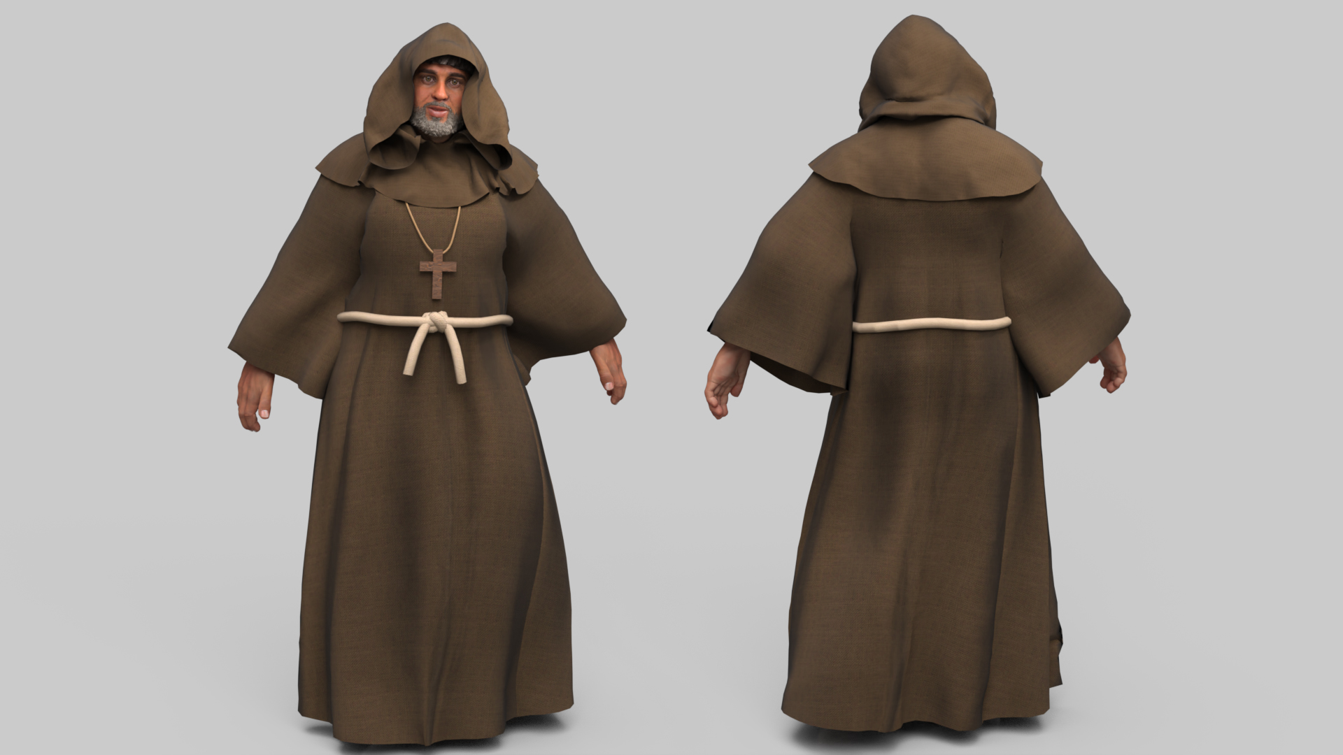 Hooded Franciscan Monk