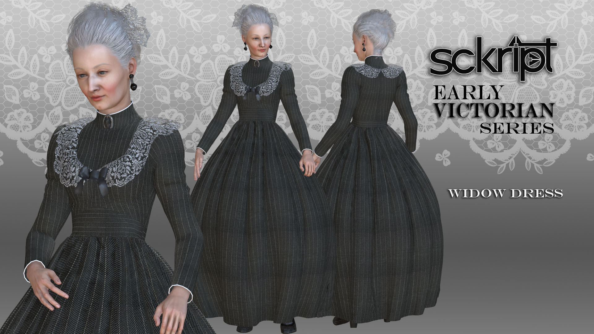 Sckript Early Victorian Widow Dress - Character Creator/Outfit ...