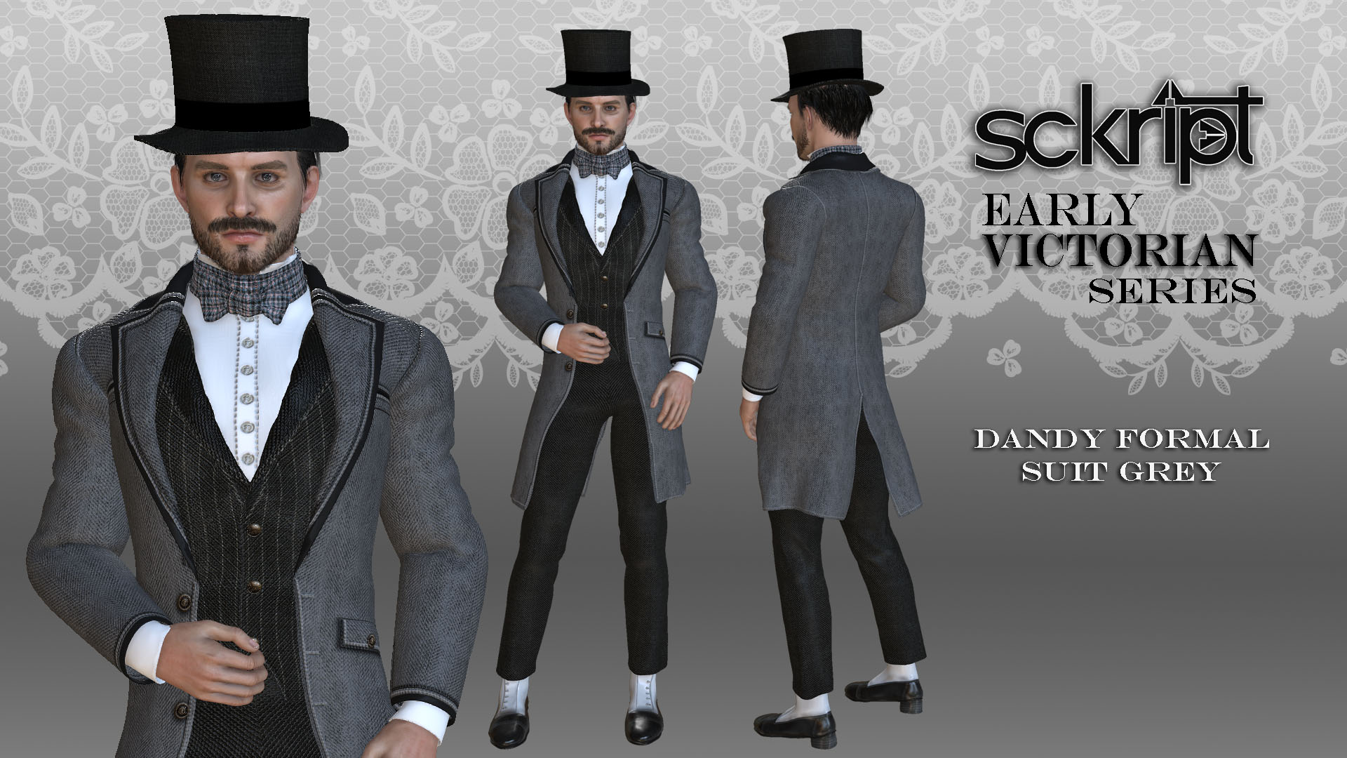 Sckript Early Victorian Dandy look 3 - Character Creator/Outfit ...
