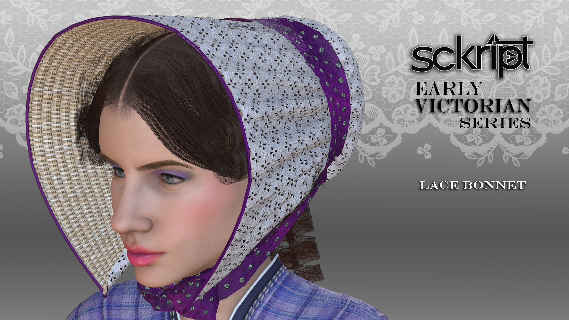 Sckript Early Victorian Dress and bonnet - Character Creator/Outfit ...