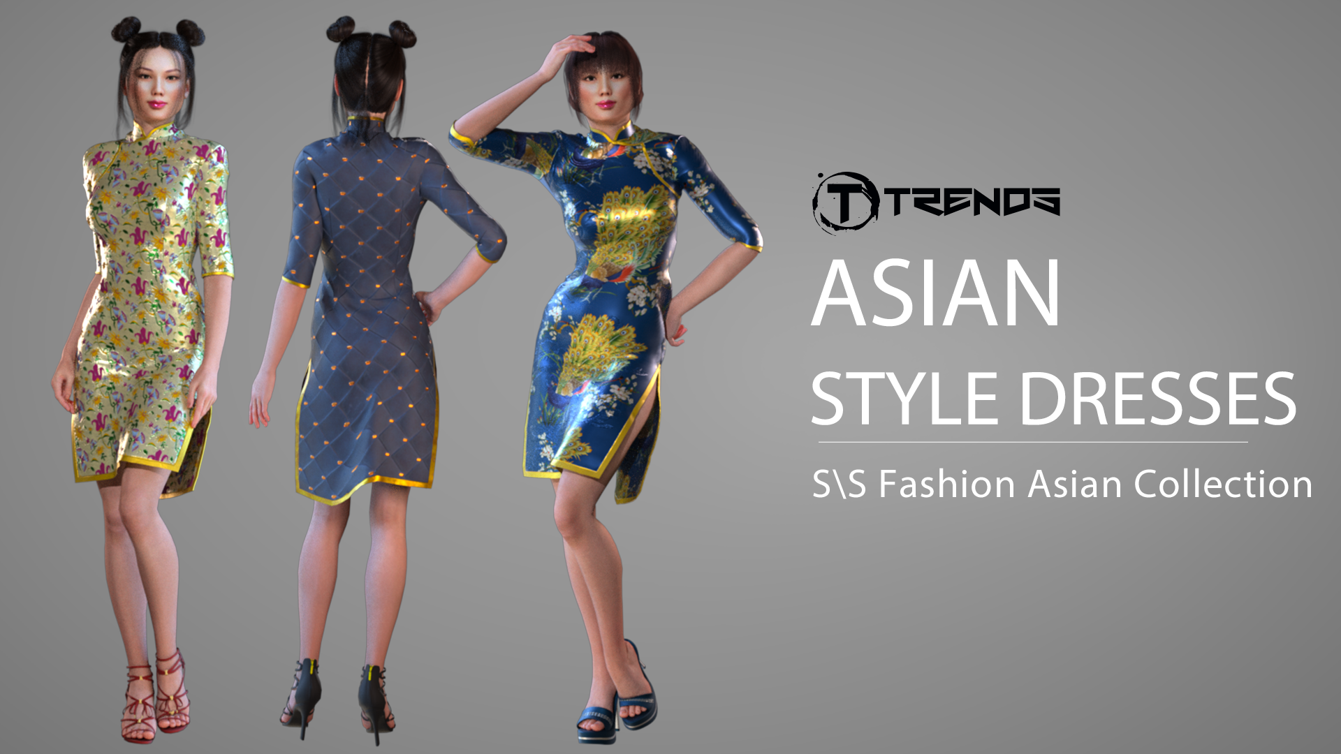 Asian Style Dresses - Character Creator/Outfit - Reallusion Content Store