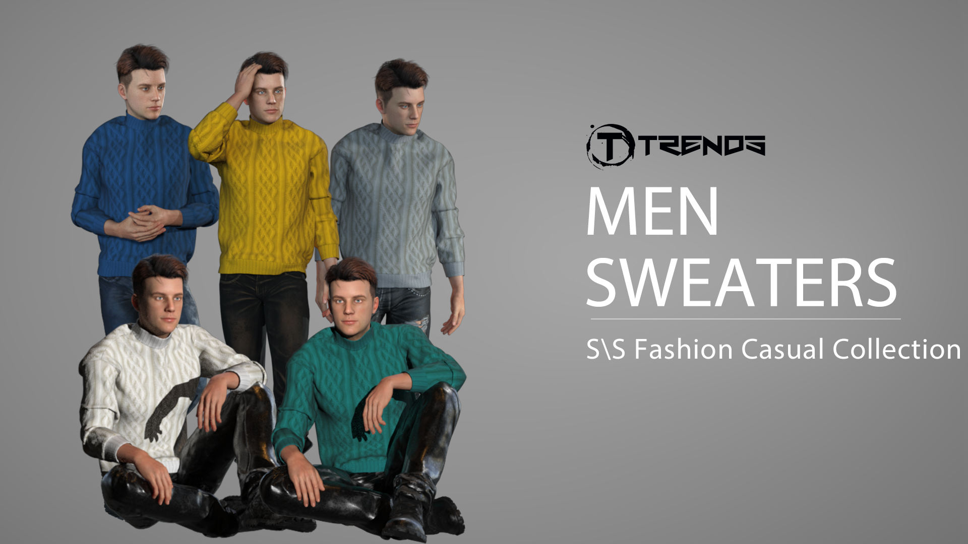 Men's Knit Sweaters - Character Creator/Outfit - Reallusion Content Store