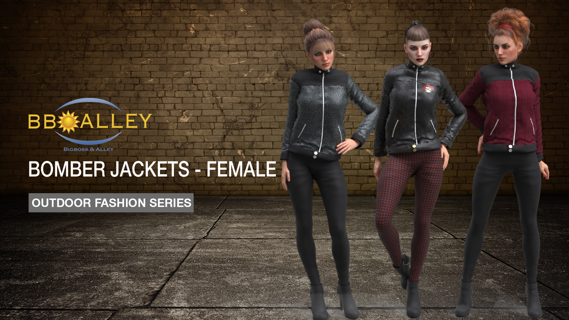 Bomber Jackets Female - Character Creator/Outfit - Reallusion Content Store