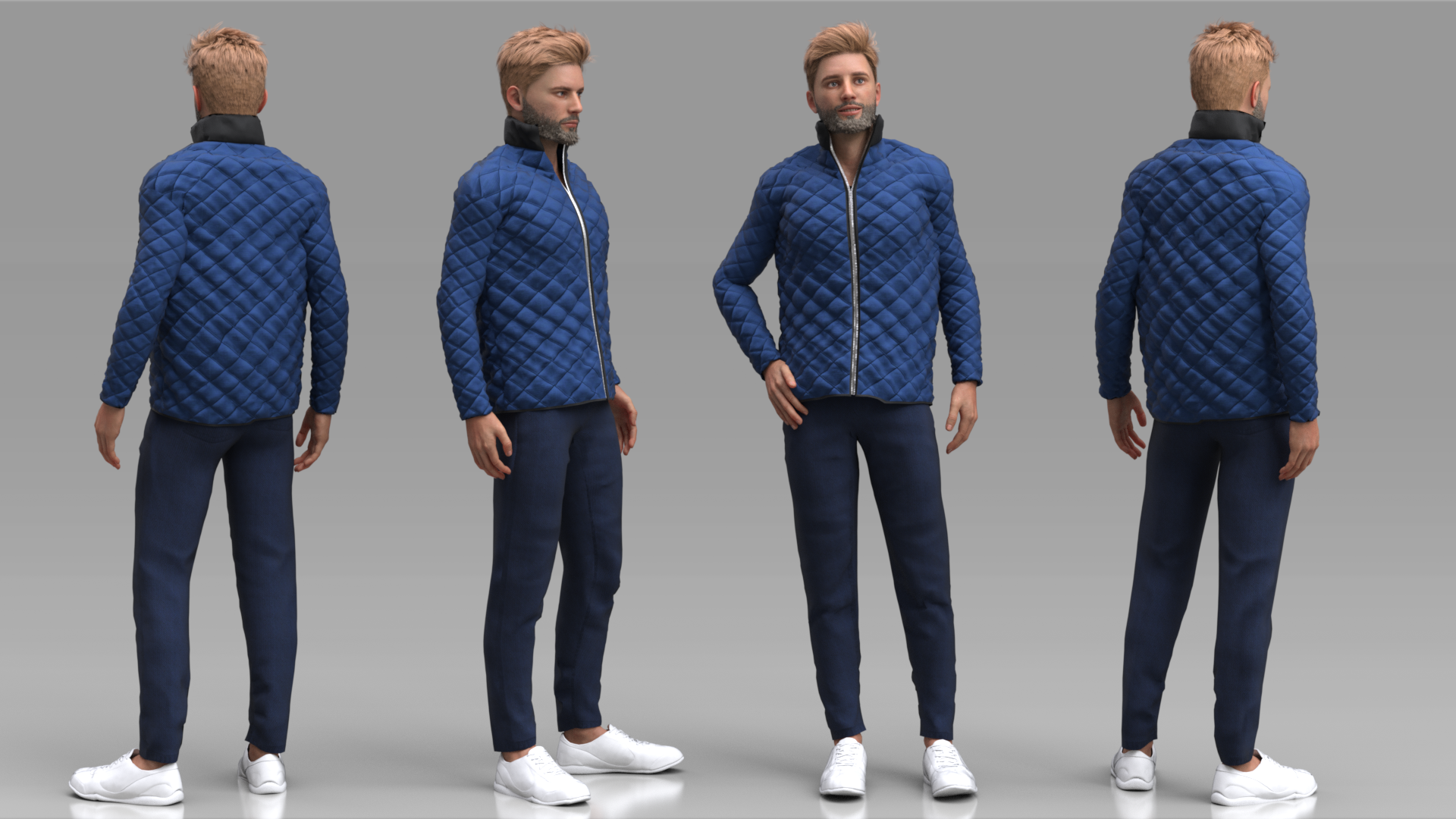 Diamond Quilted Jacket - Male - Character Creator/Outfit - Reallusion ...