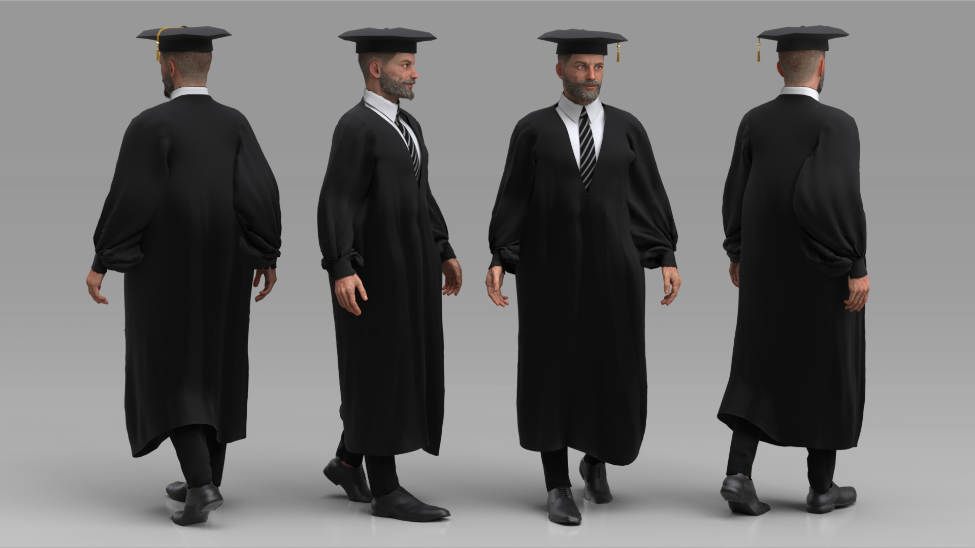 Professor Grad Gowns - Character Creator/Outfit - Reallusion Content Store
