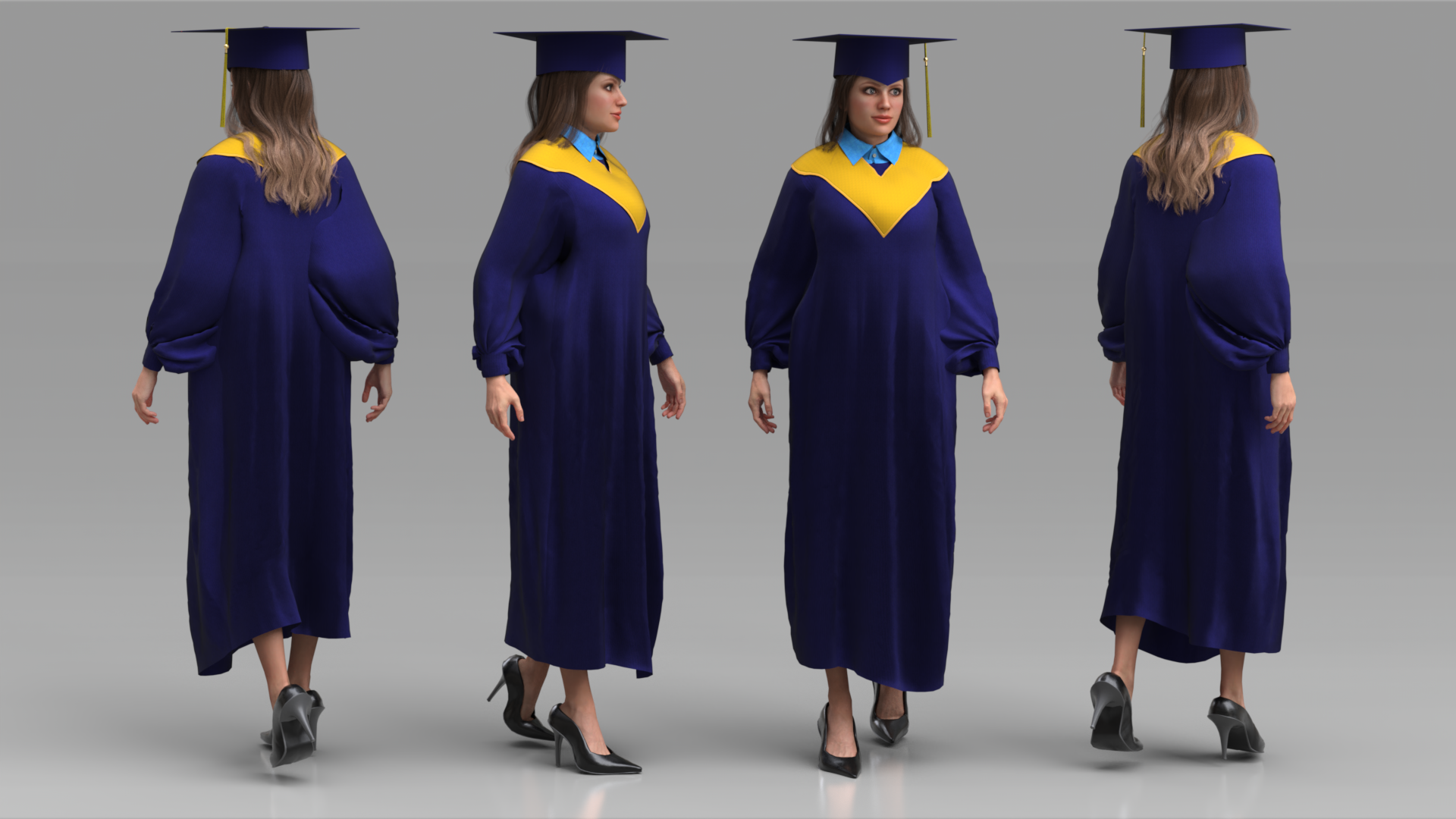 Graduation Gowns - Character Creator/Outfit - Reallusion Content Store