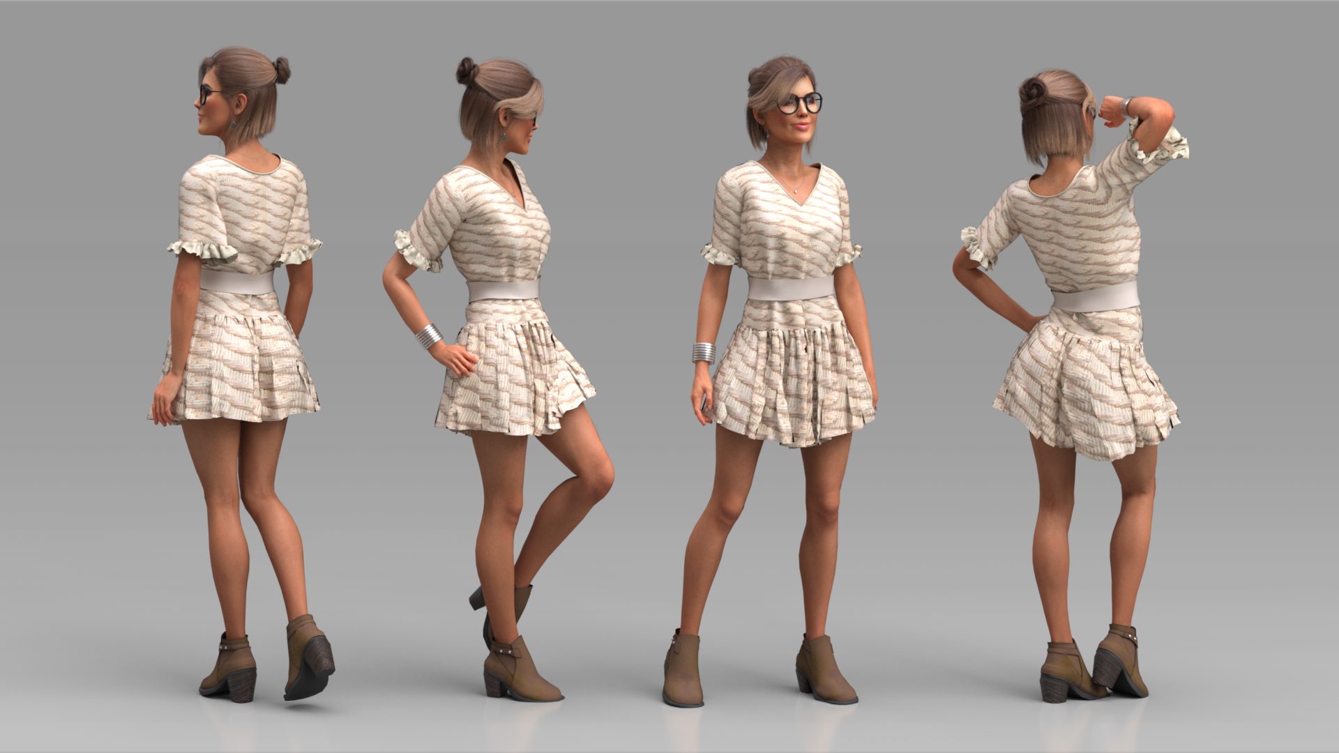 Box Pleated Dress - Character Creator/Outfit - Reallusion Content Store