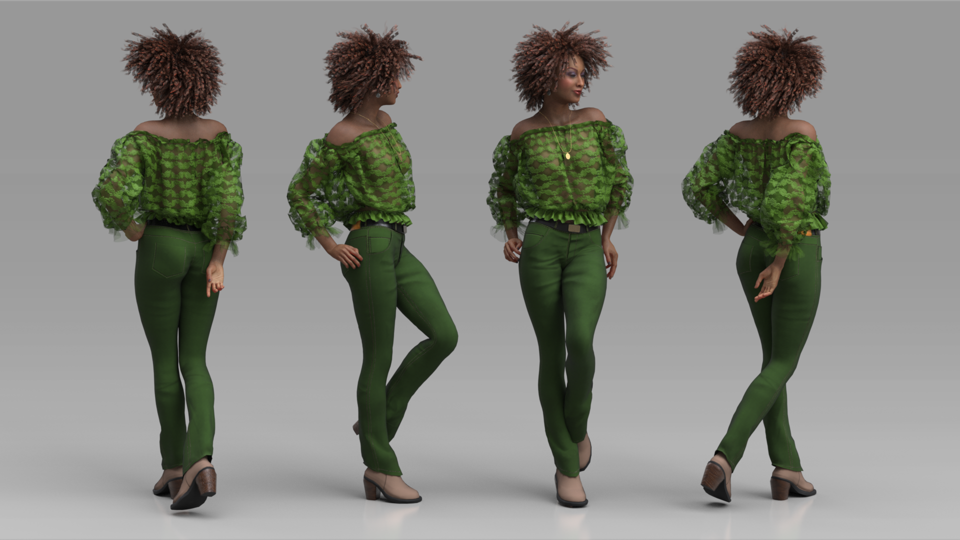 Romantic Blouse & Jean - Character Creator/Outfit - Reallusion Content ...