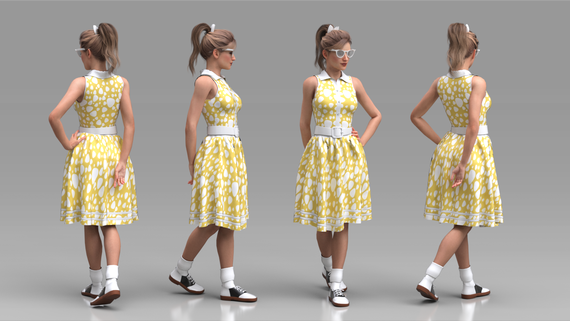 1950's Retro Female Mega Pack - Character Creator/Outfit - Reallusion ...