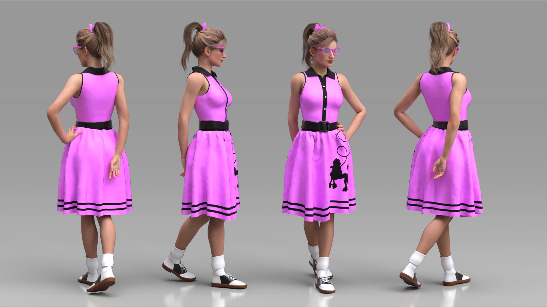 1950's Retro Female Mega Pack - Character Creator/Outfit - Reallusion ...