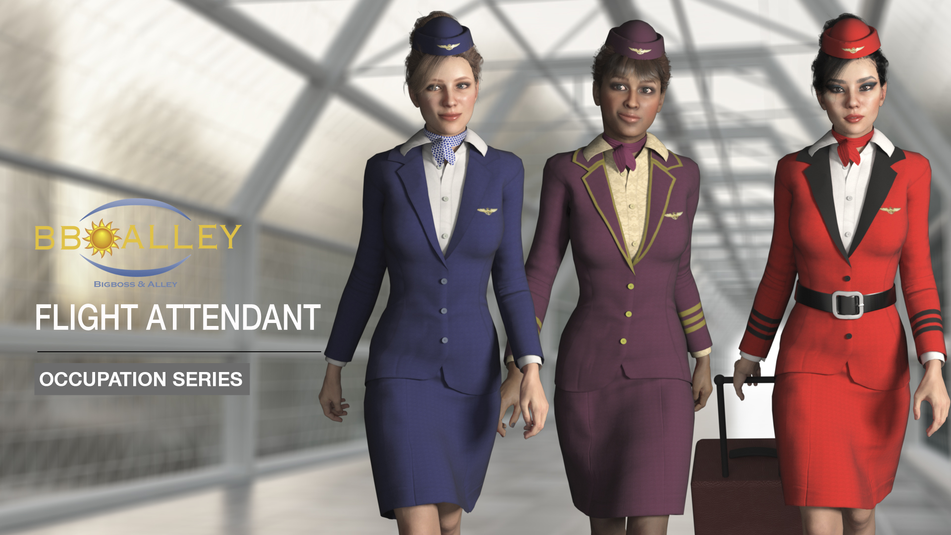 Flight Attendant - Character Creator/Outfit - Reallusion Content Store