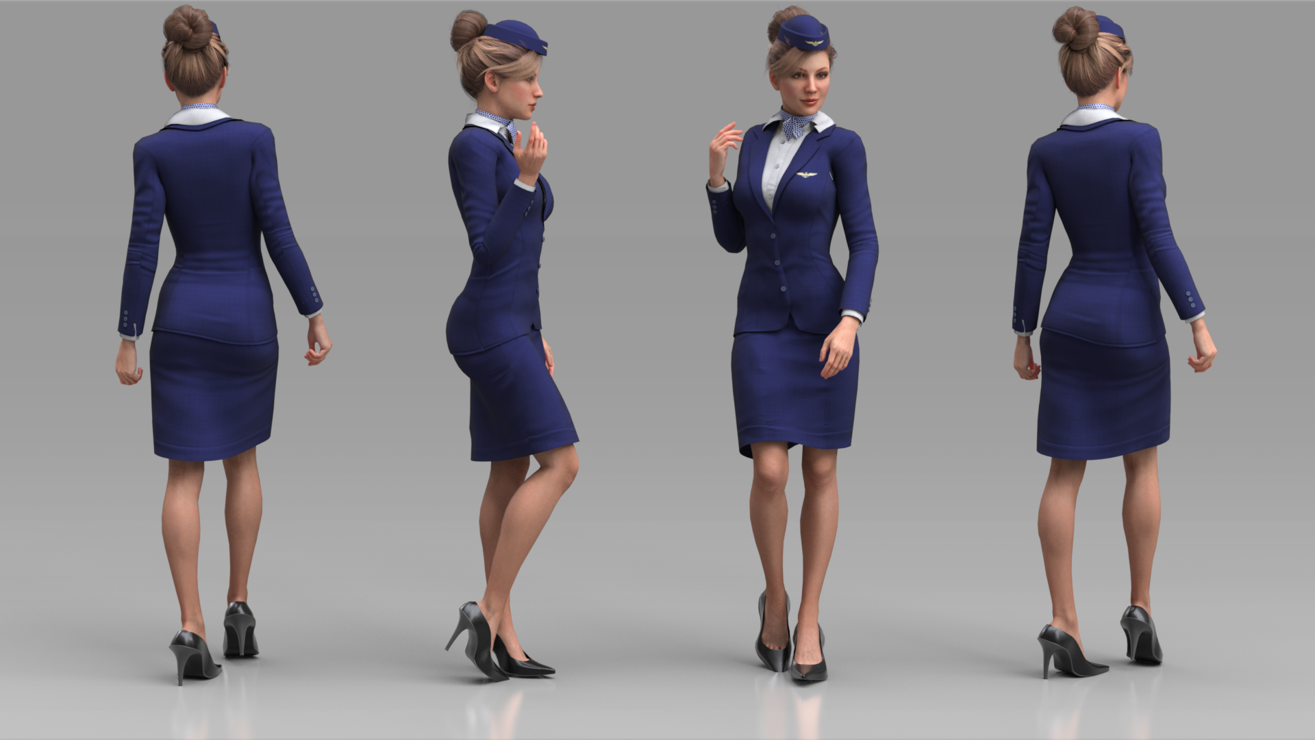 Flight Attendant - Character Creator/Outfit - Reallusion Content Store
