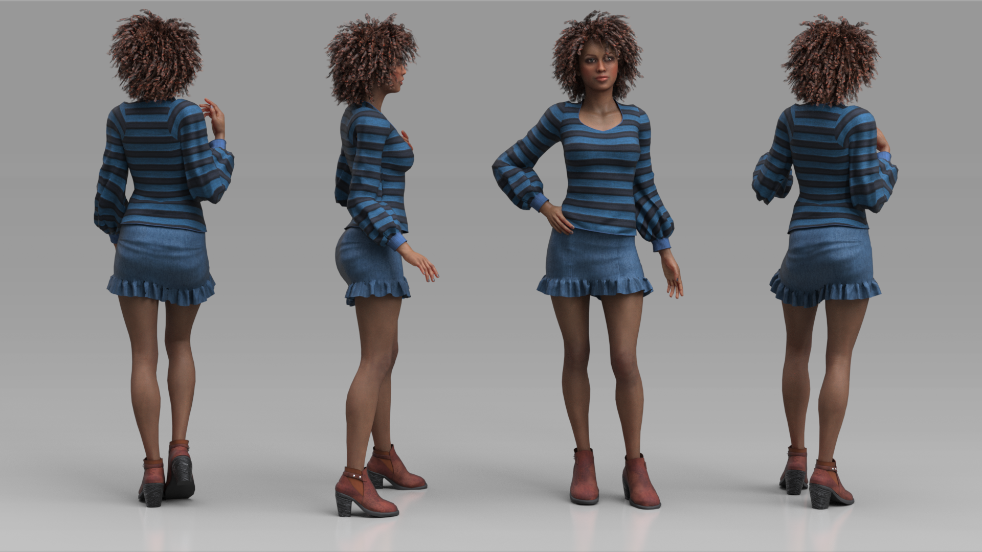 Ruffle Skirt & Sweater - Character Creator/Outfit - Reallusion Content ...