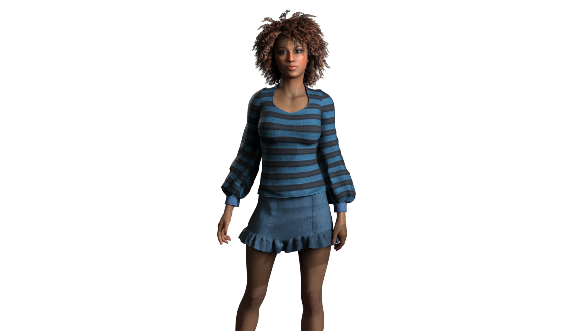 Ruffle Skirt & Sweater - Character Creator/Outfit - Reallusion Content ...