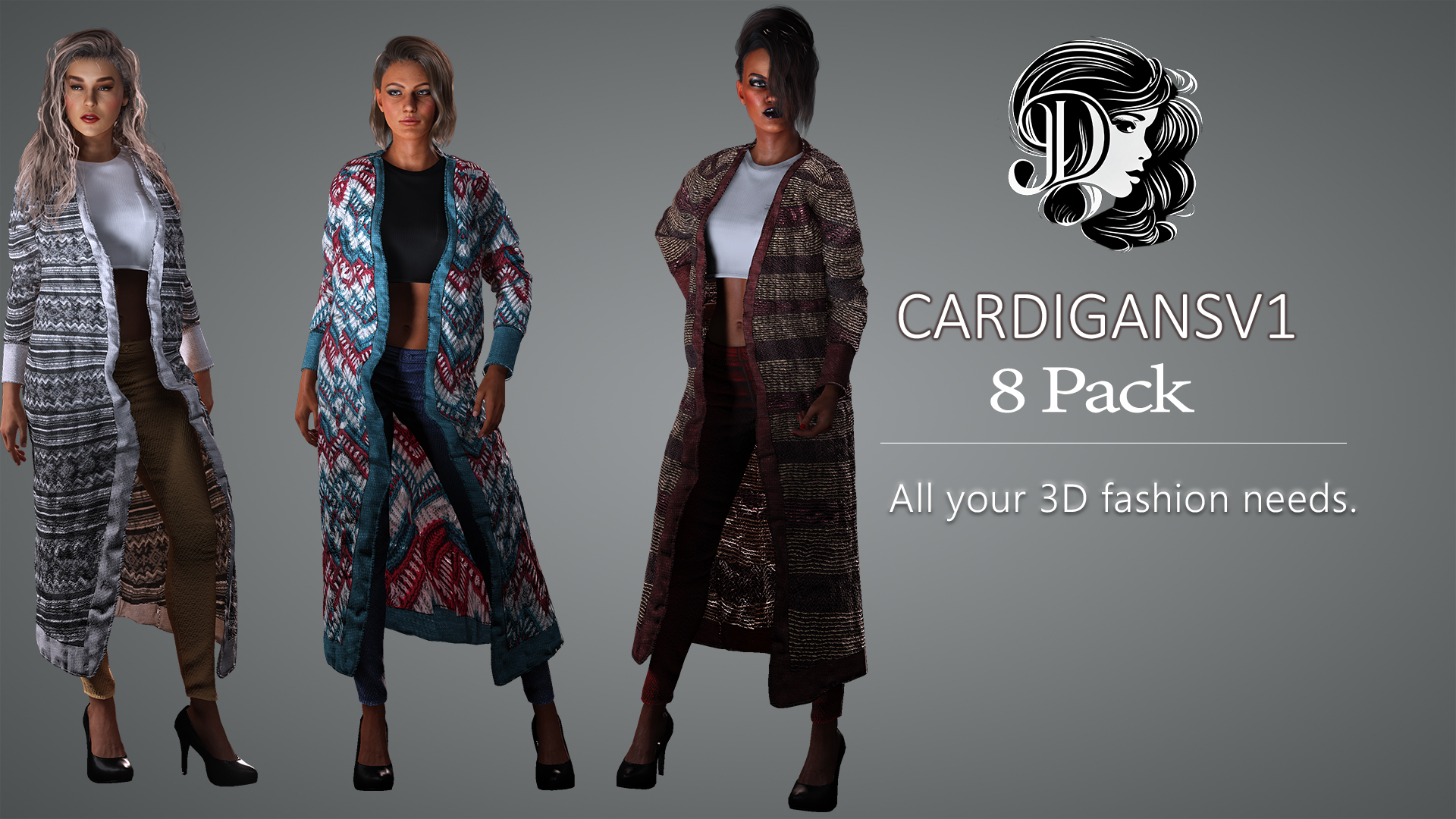 Cardigans V1_8 Pack - Character Creator/Outfit - Reallusion Content Store