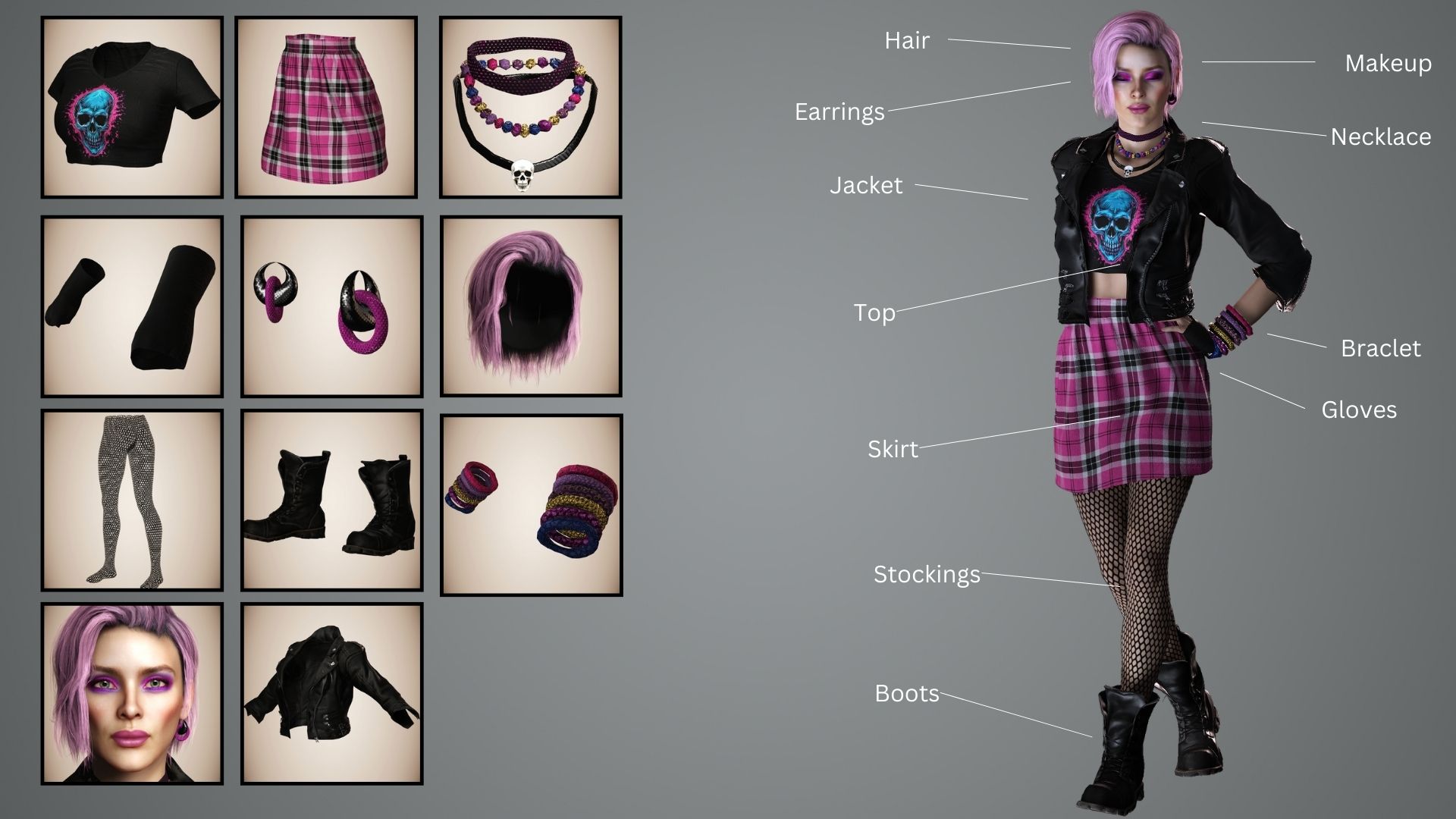 Punk Girl1 - Character Creator/Outfit - Reallusion Content Store