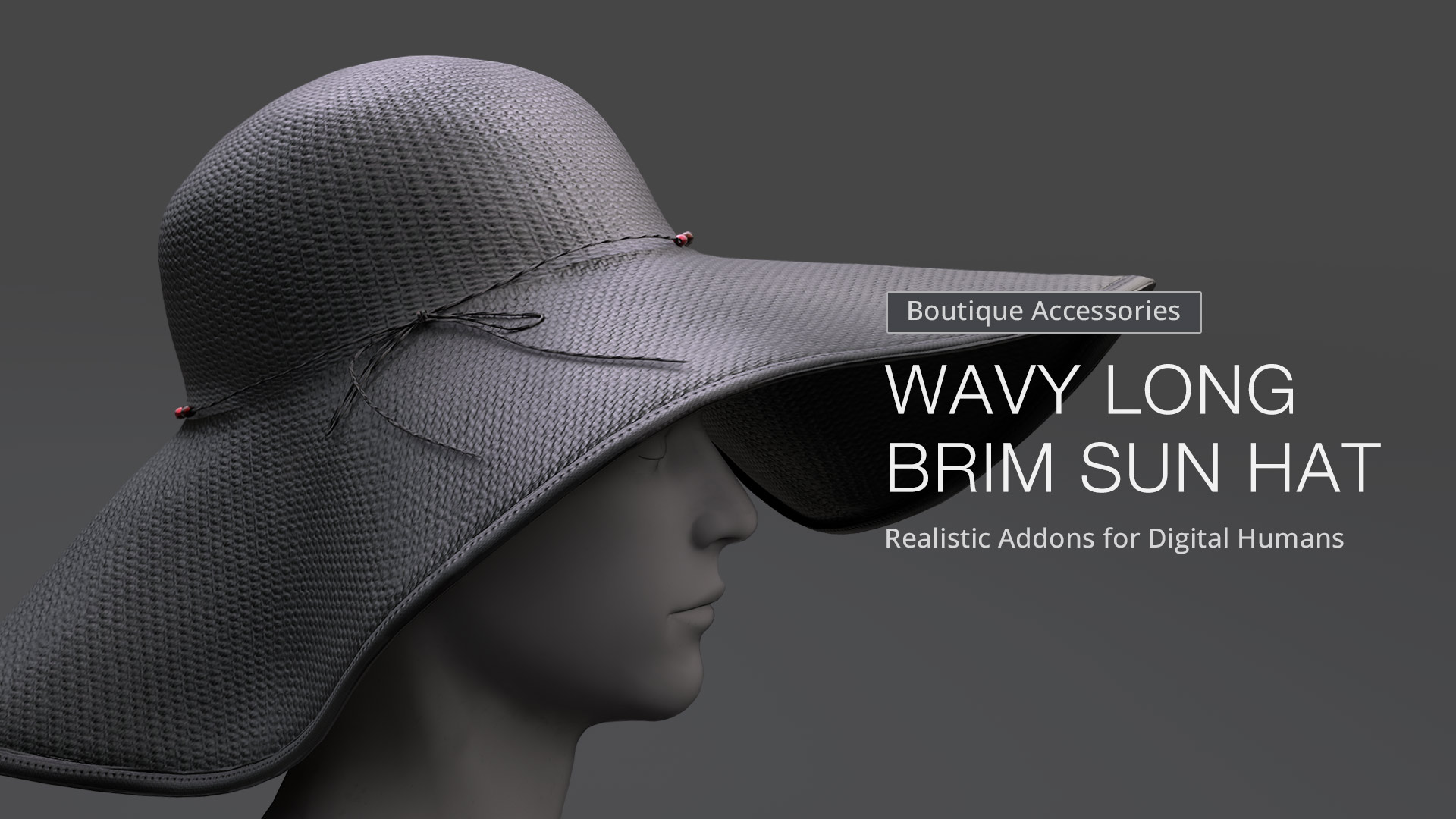 Wavy Long Brim Sun Hat - Character Creator/Accessory - Reallusion ...
