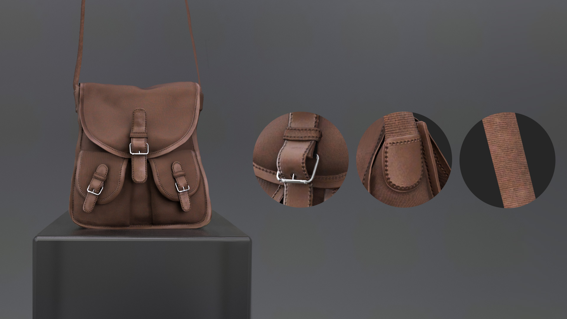 Triple Buckle Canvas Bag - Character Creator/Accessory - Reallusion ...