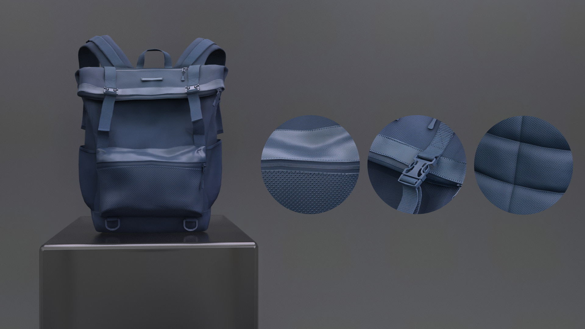 Rubberised Rolltop Backpack - Character Creator/Accessory - Reallusion ...