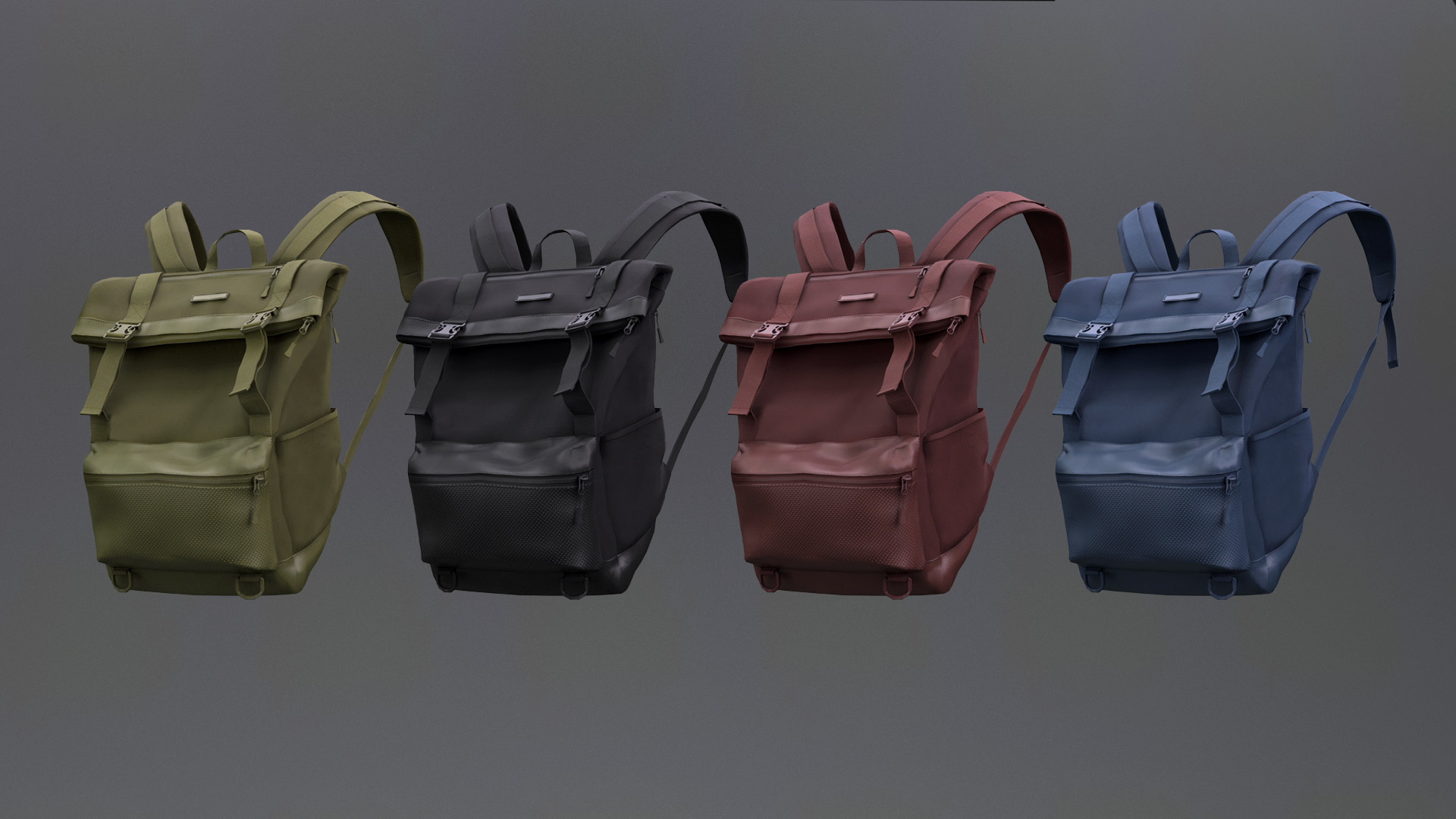 Rubberised Rolltop Backpack - Character Creator/Accessory - Reallusion ...