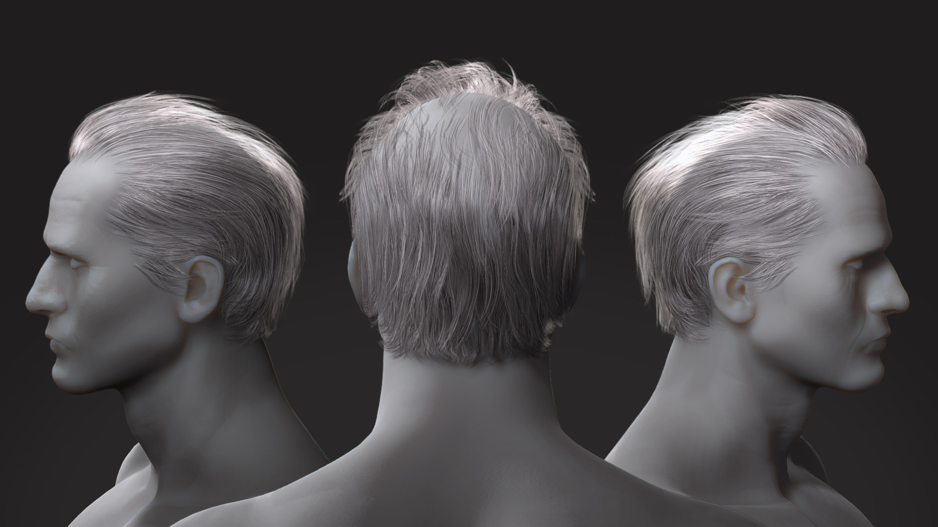 Slick-Back Old Style Hair - Character Creator/Hair - Reallusion Content ...