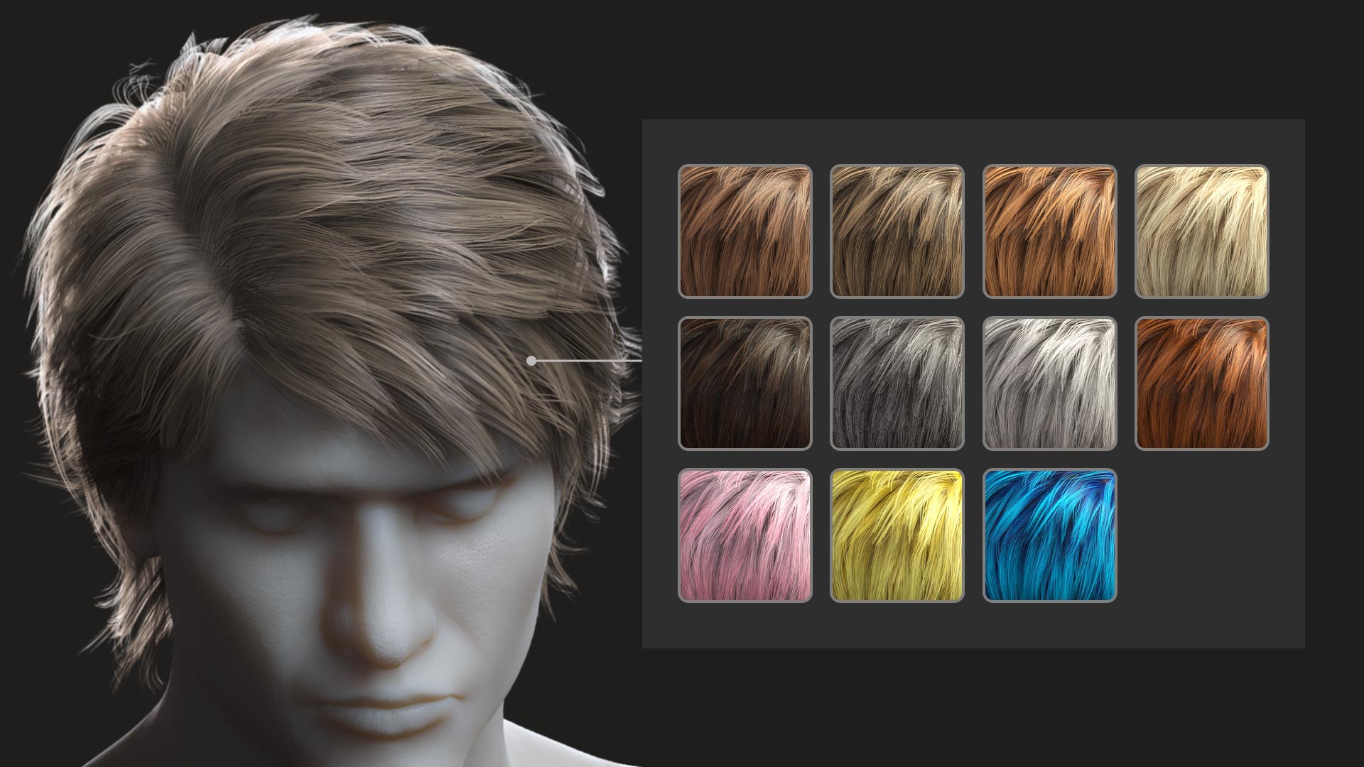 Sweeping Bangs Hair - Character Creator/Hair - Reallusion Content Store