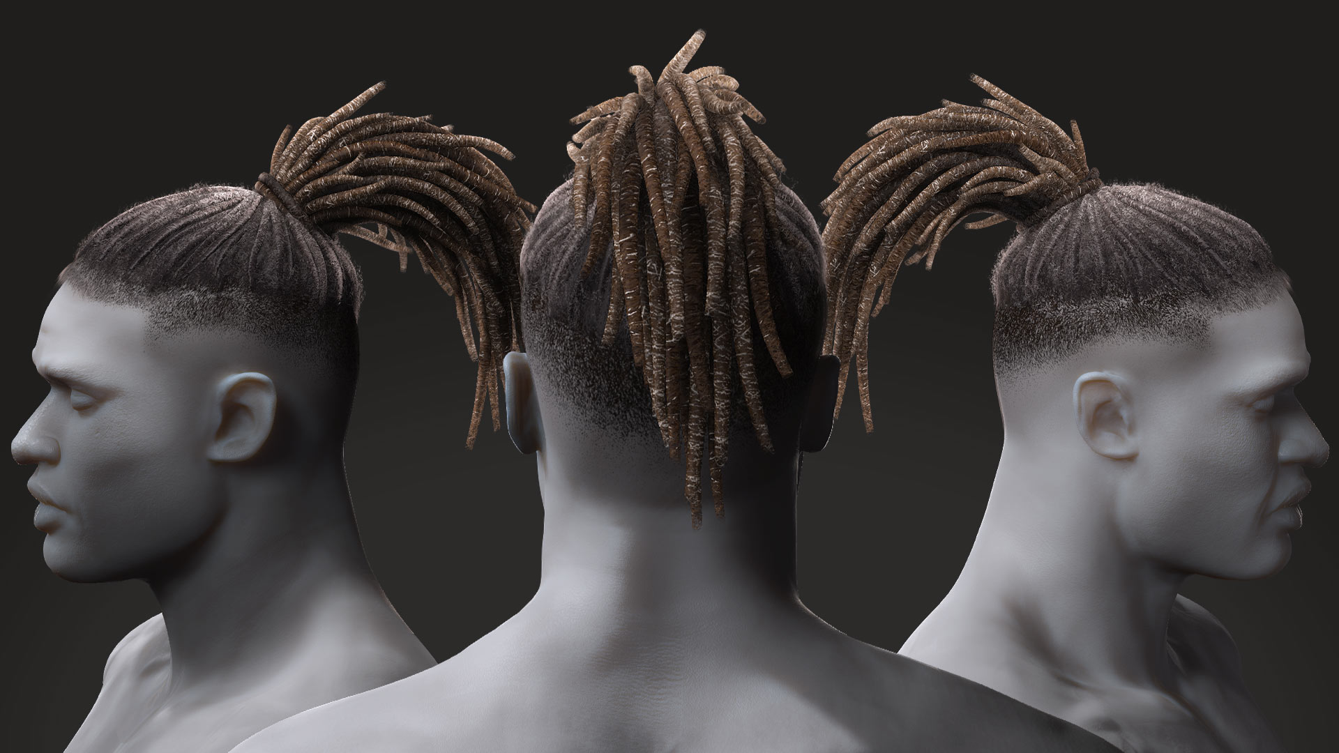 Mid Fade Dreads on Top Hair - Character Creator/Hair - Reallusion ...