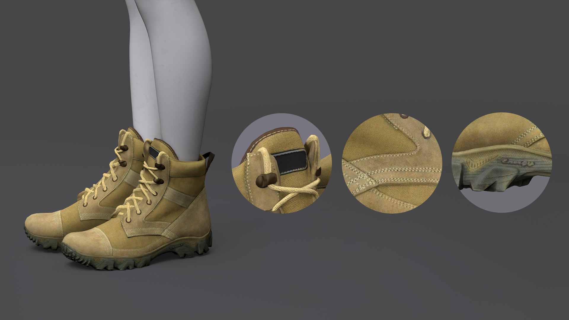 Military Boots - Character Creator/Outfit - Reallusion Content Store